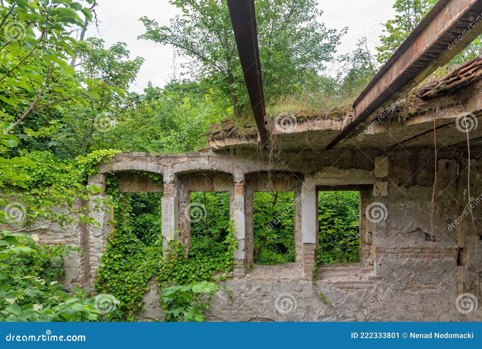 Derelict Houses And Abandoned Commercial Property On Street Royalty ...
