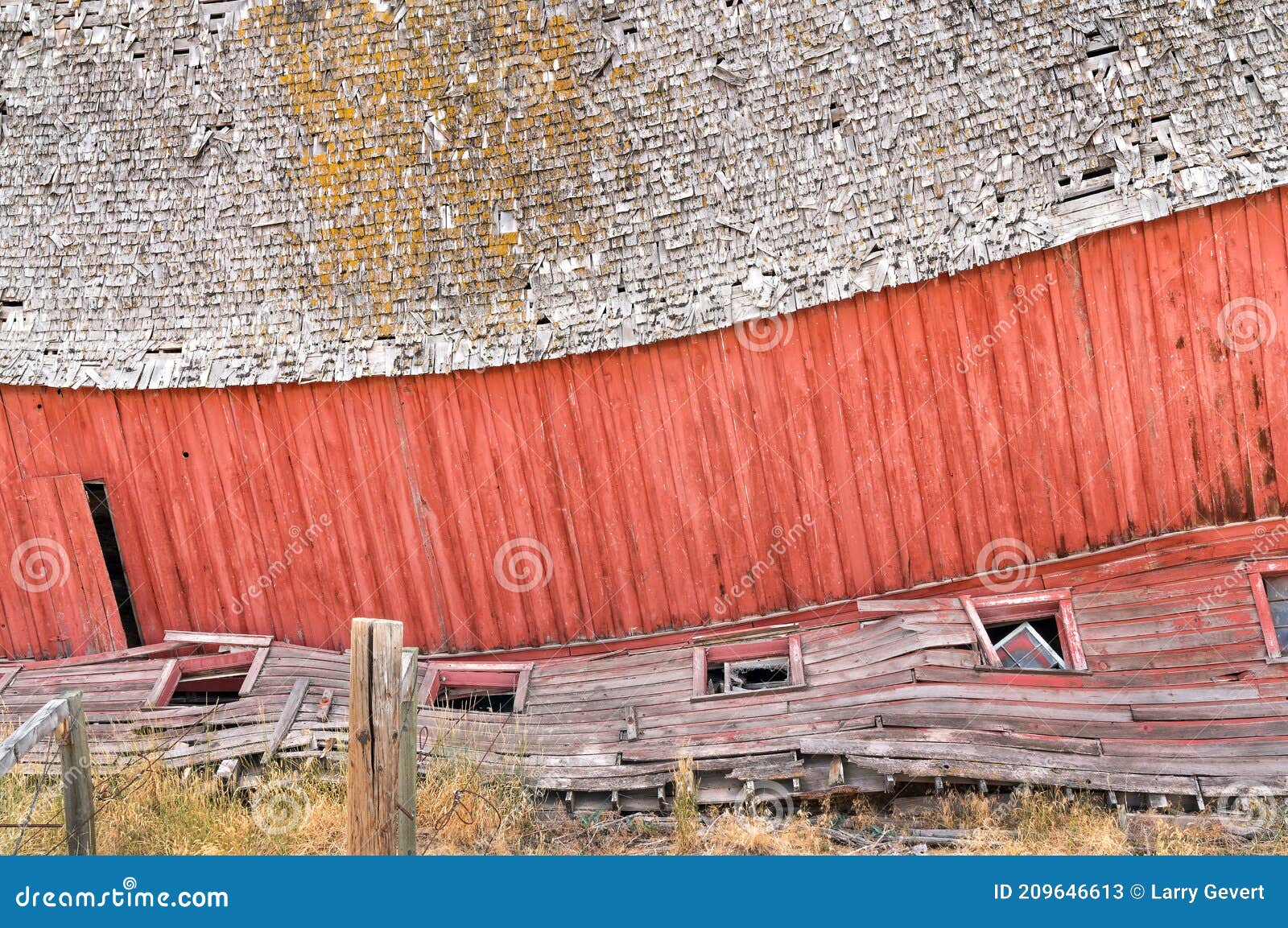 Dilapidated Barn is Partially Collapsed Stock Image - Image of doors ...