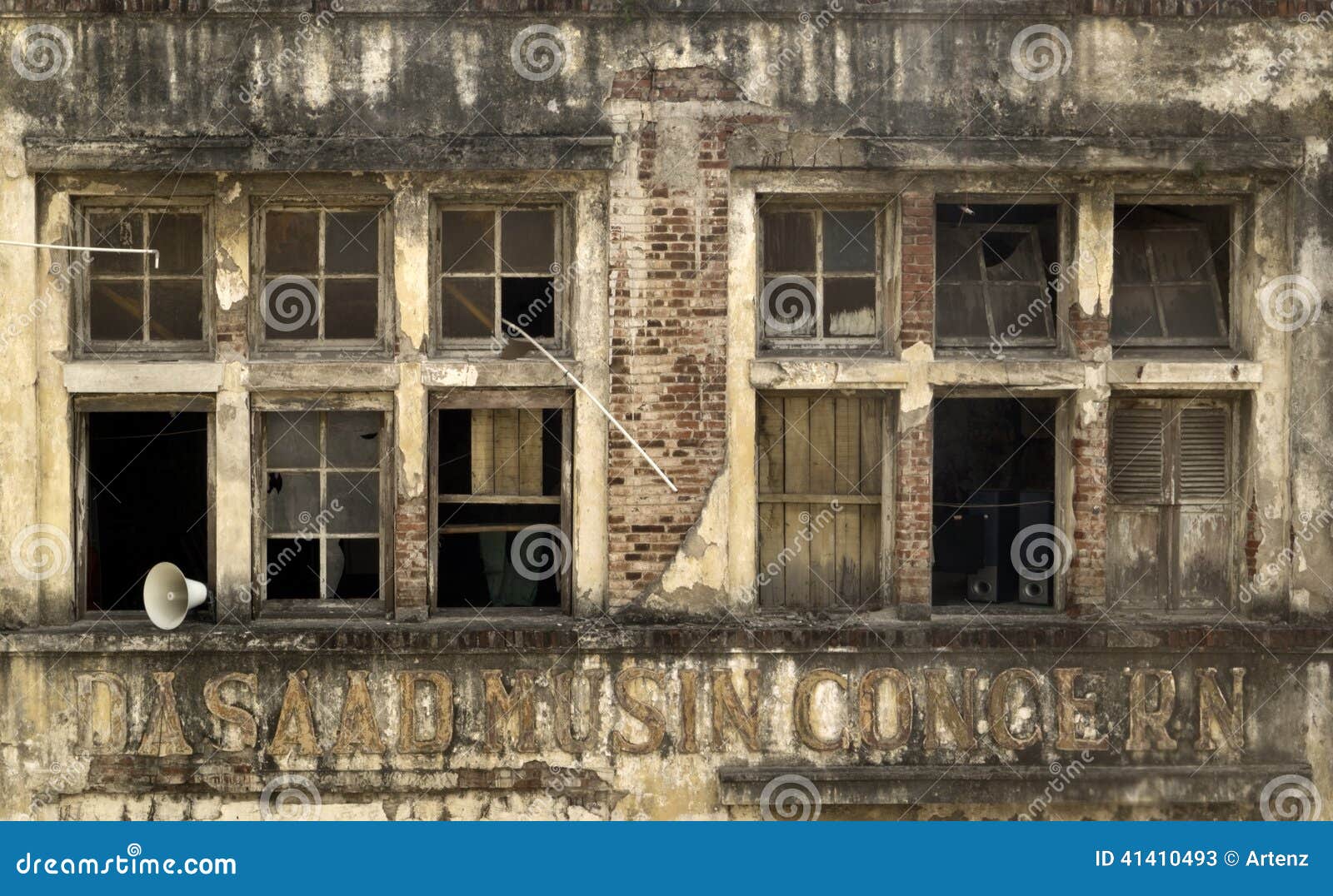 Dilapidated Brick Building of Concern Stock Image - Image of building ...