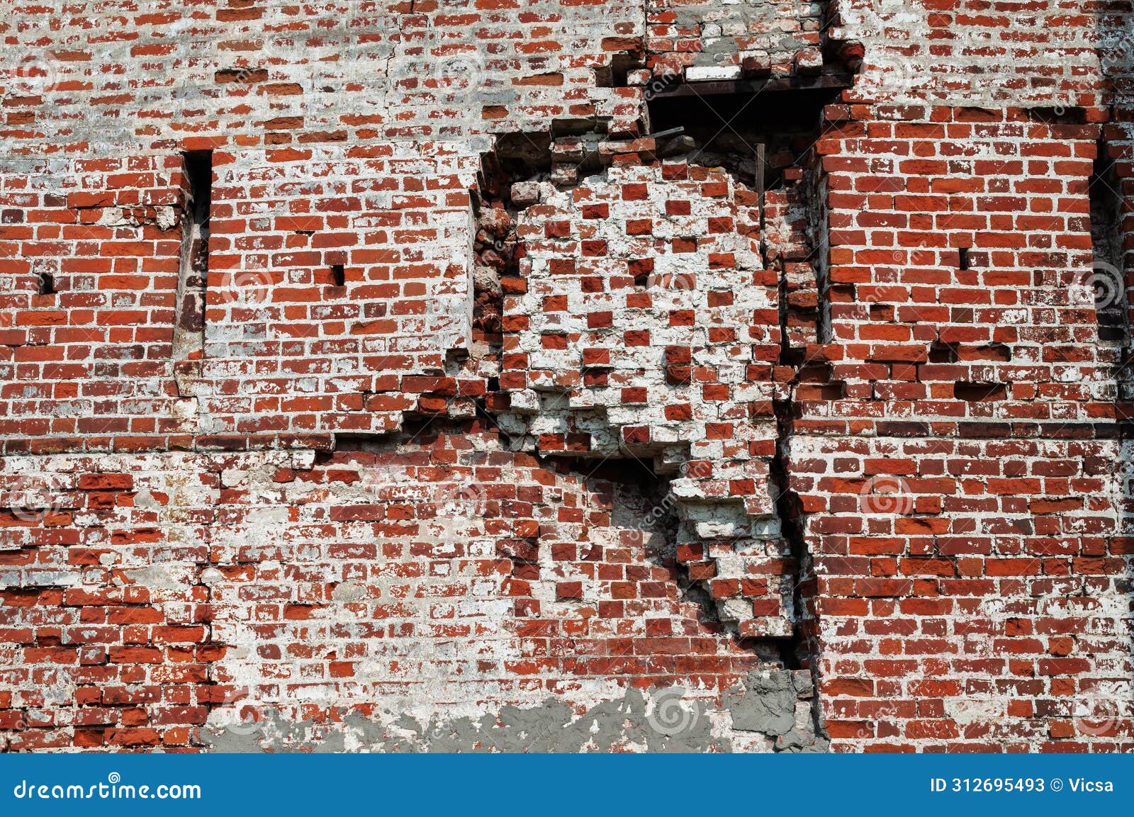 Dilapidated Brick Wall of Ancient Monastery Stock Image - Image of ...