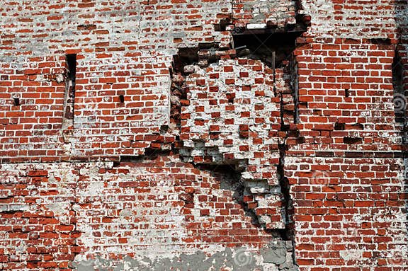 Dilapidated Brick Wall of Ancient Monastery Stock Image - Image of ...