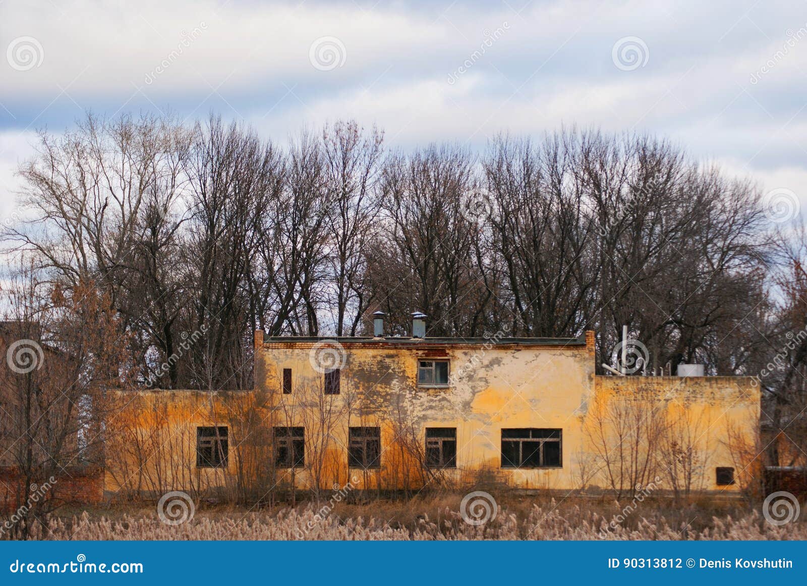 A Dilapidated Building of an Abandoned Military Unit Stock Photo ...