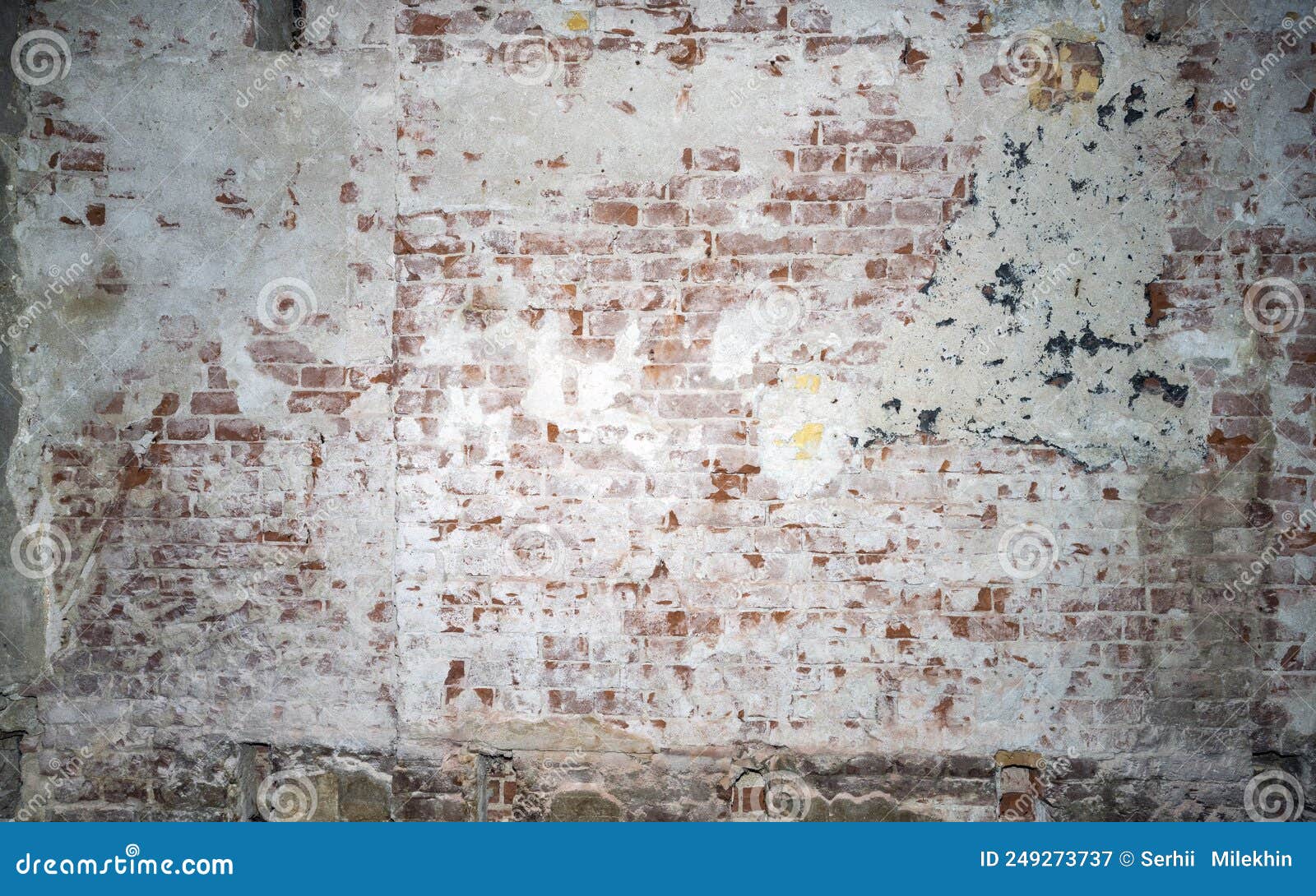 Dilapidated Building Facade with Damaged Plaster Stock Image - Image of ...