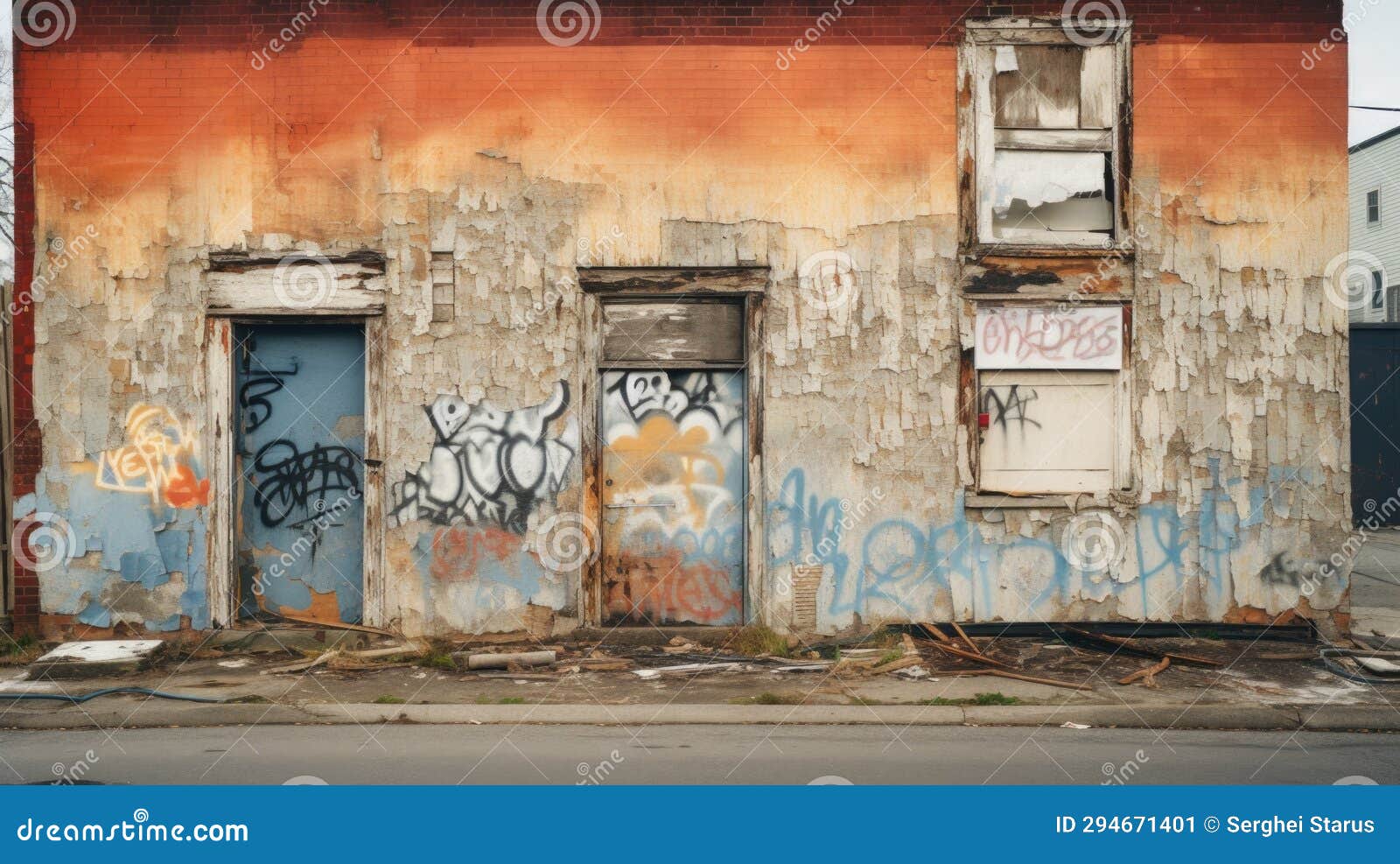 A Dilapidated Building That Is Now In Ruins. Stock Photo ...