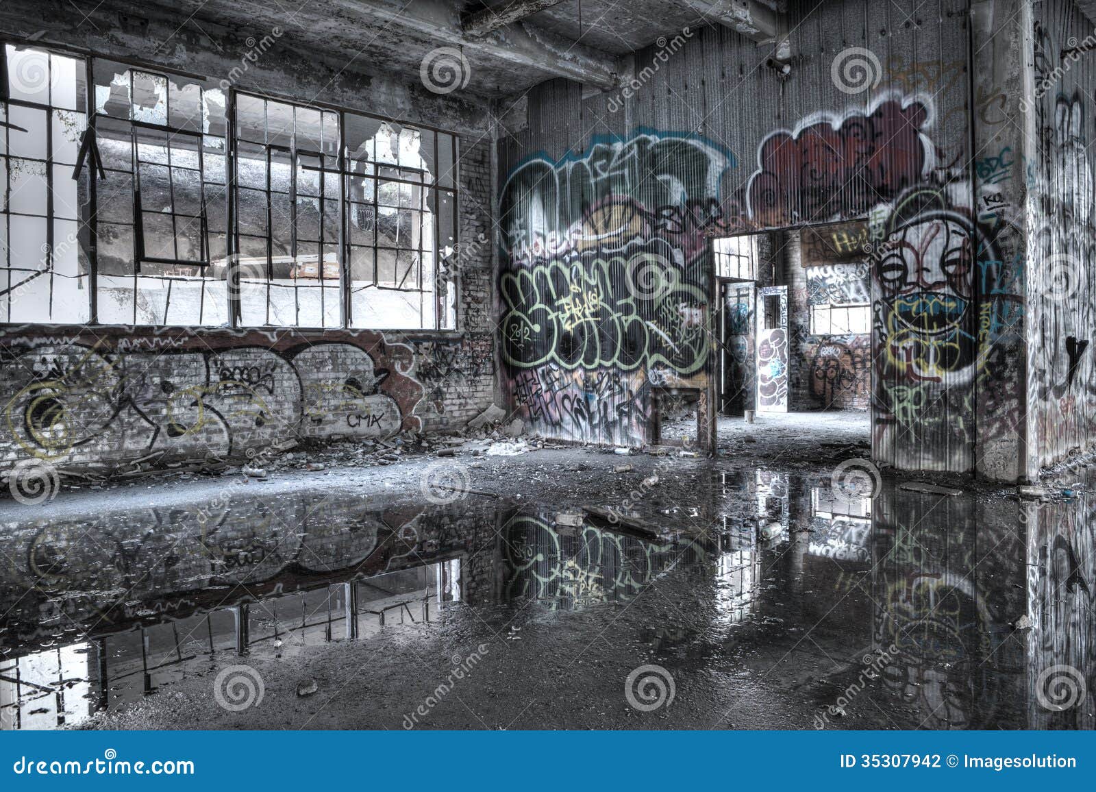 Dilapidated Building Interior Stock Photo - Image of industry, decay ...