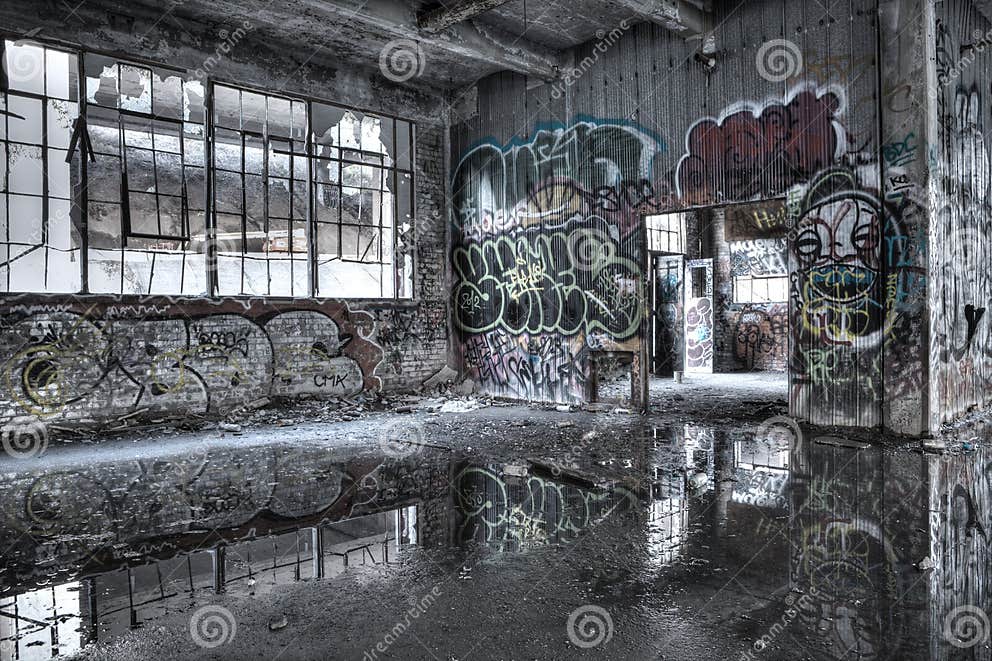 Dilapidated Building Interior Stock Photo - Image of industry, decay ...
