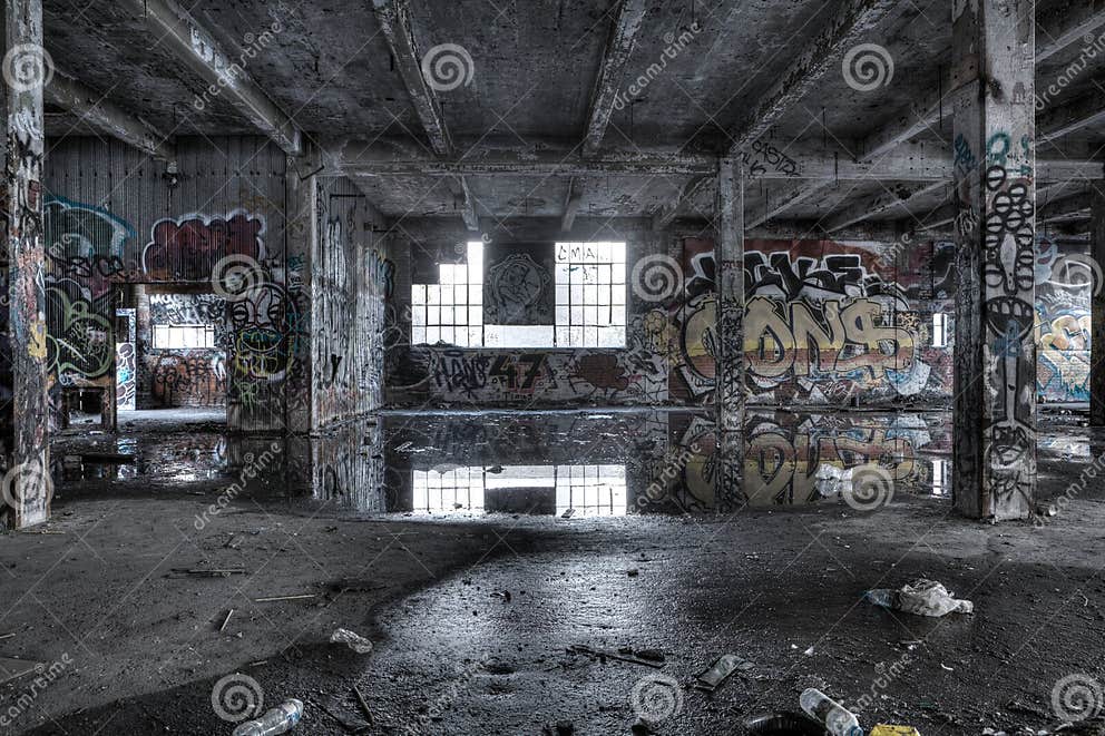 Dilapidated Building Interior Stock Image - Image of broken, messy ...