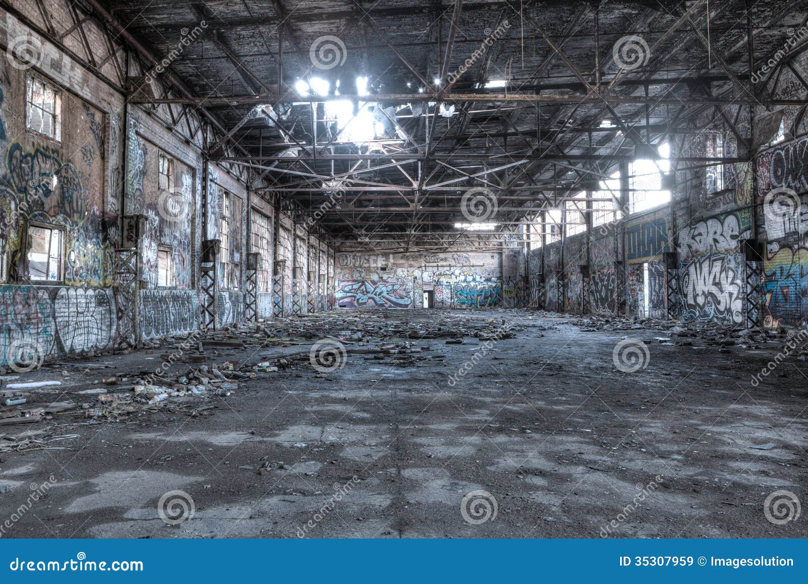 Dilapidated Building Interior Stock Image - Image of abandoned, empty ...