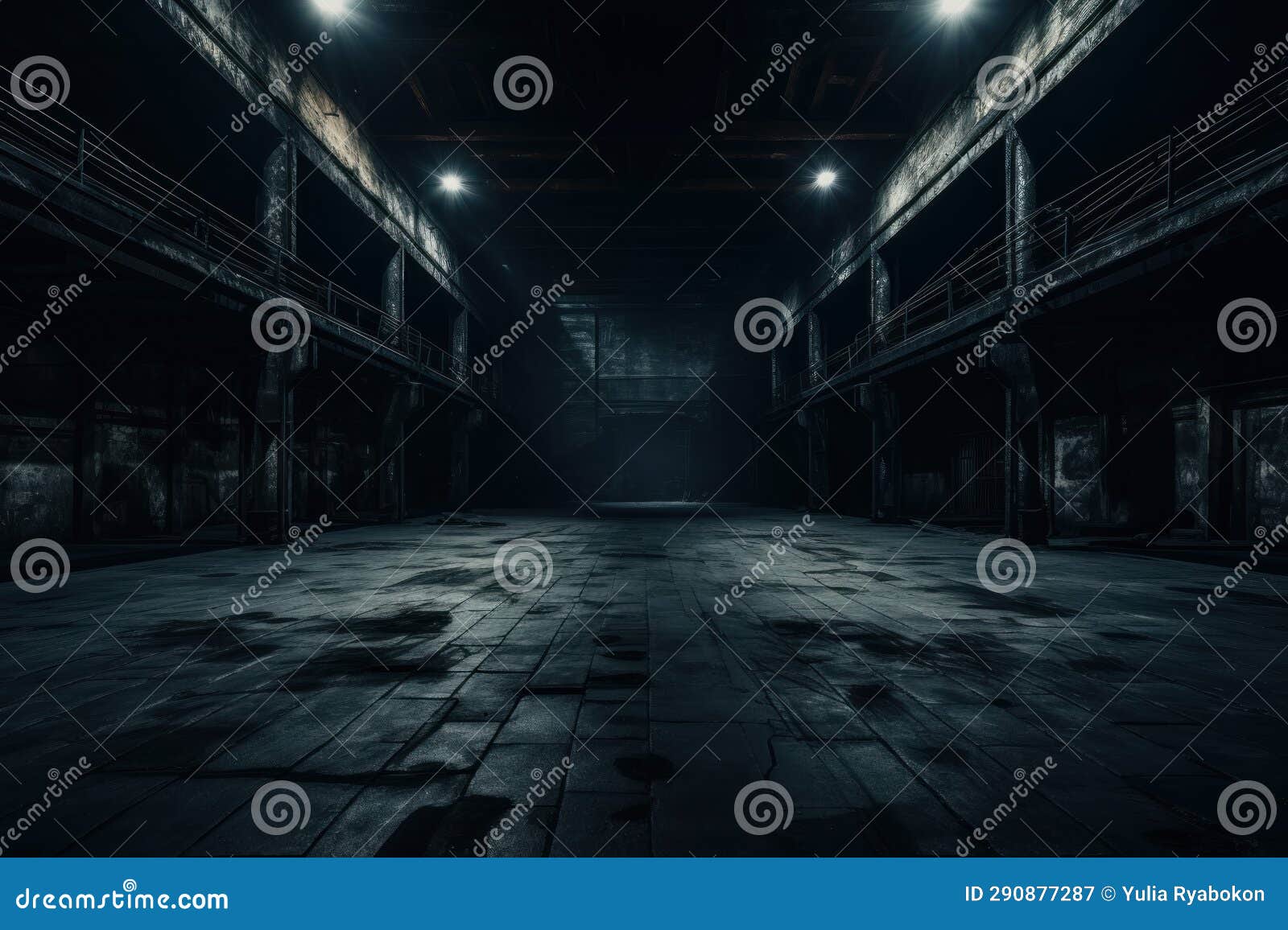 Dilapidated Dark Empty Warehouse. Generate Ai Stock Image - Image of ...