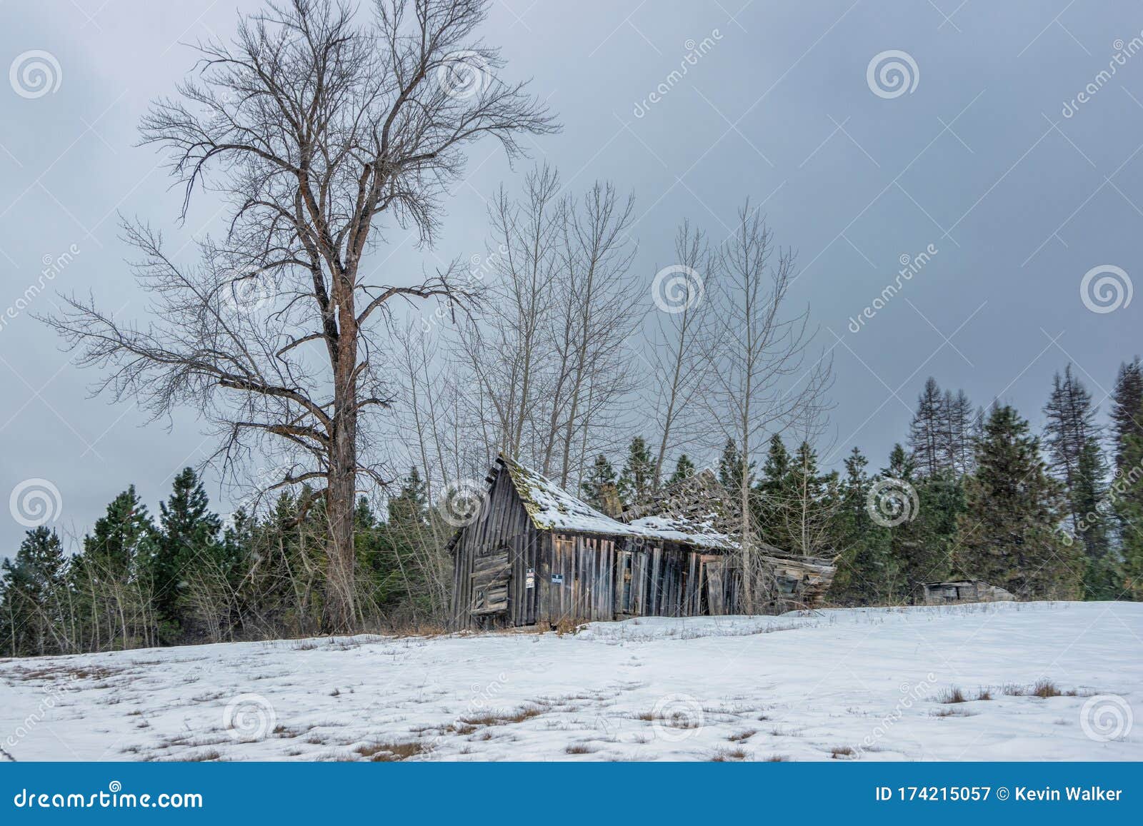 Dilapidated and Falling Down Shack Stock Image - Image of weight, snow ...