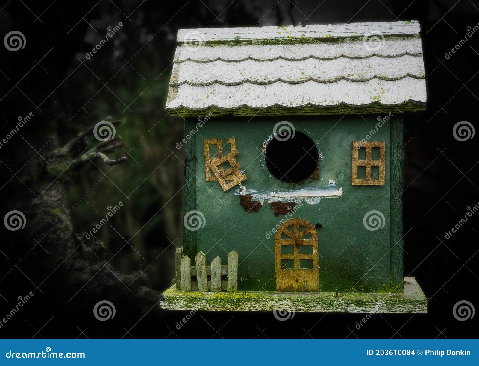 Dilapidated Old Bird Box on British Garden Stock Photo - Image of ...