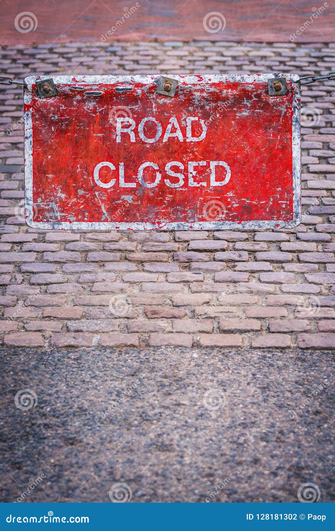 Dilapidated Road Closed Sign Stock Photo - Image of border, caution ...