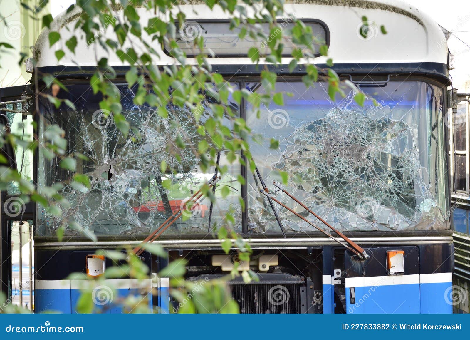 Dilapidated and Rusty Bus with Broken Windows in a Remote Area. Scrap ...