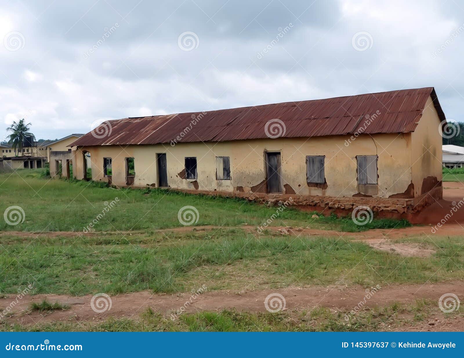 Dilapidated Schools Building in Africa. Humanitarian Stock Image ...