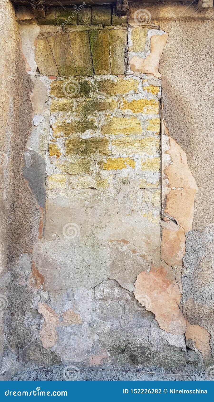 Dilapidated Wall of Abandoned Building with Layers Stock Photo - Image ...