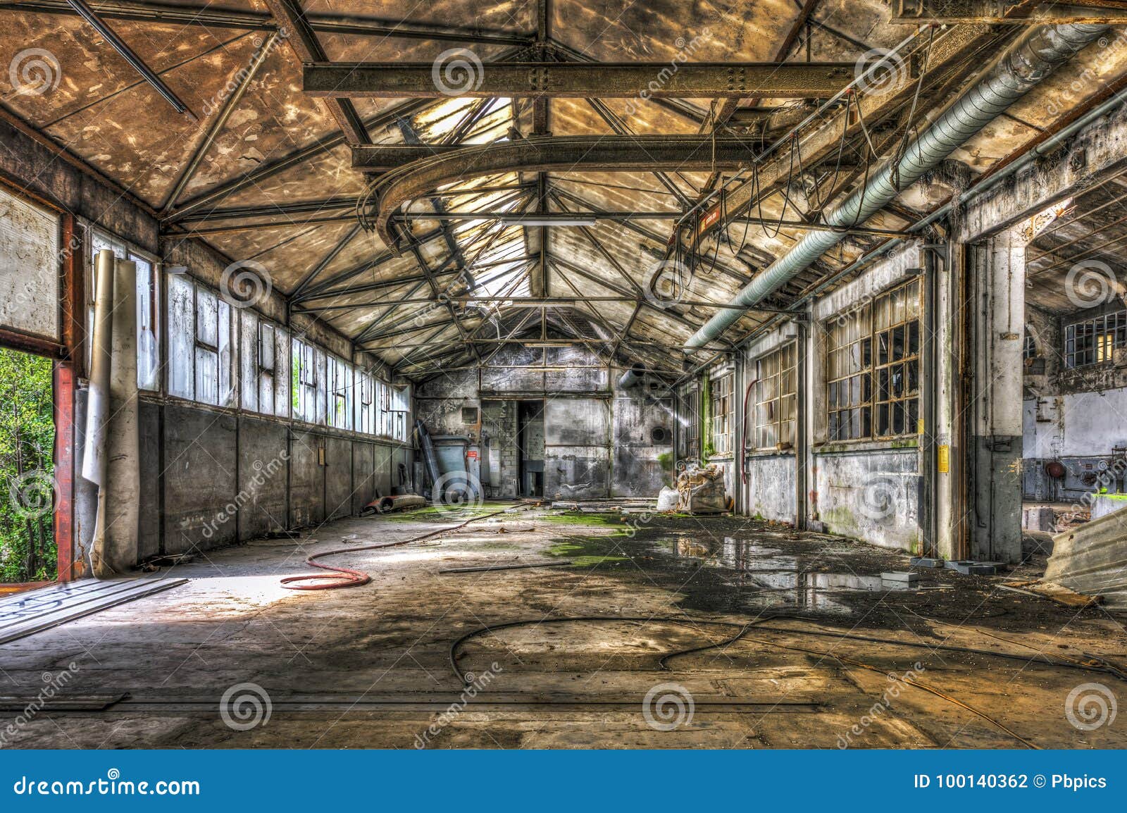 Dilapidated Warehouse in an Abandoned Factory Stock Photo - Image of ...