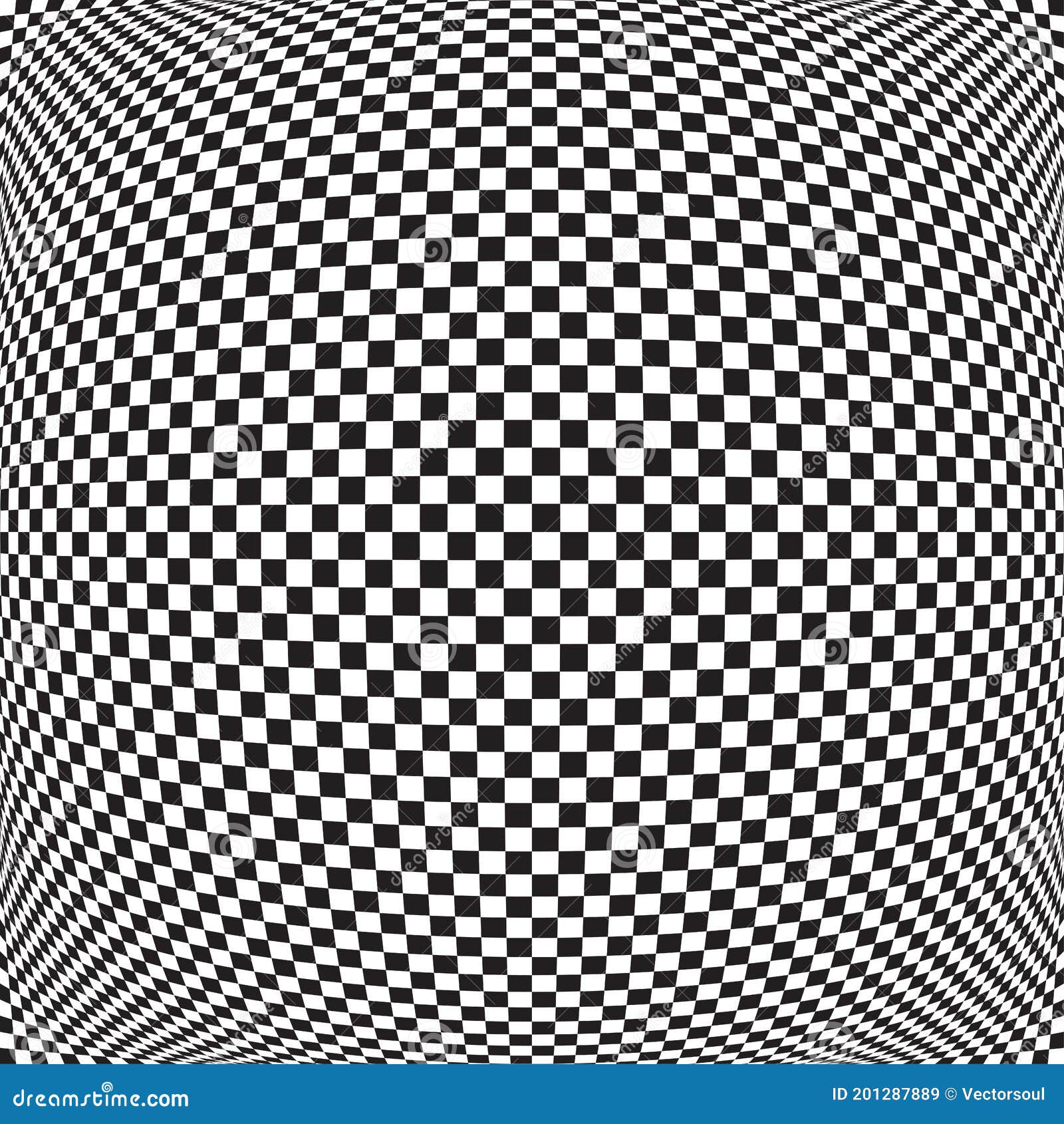 Dilate, Bulge, Inflate Version Checkered, Chequered, Chessboard Surface ...