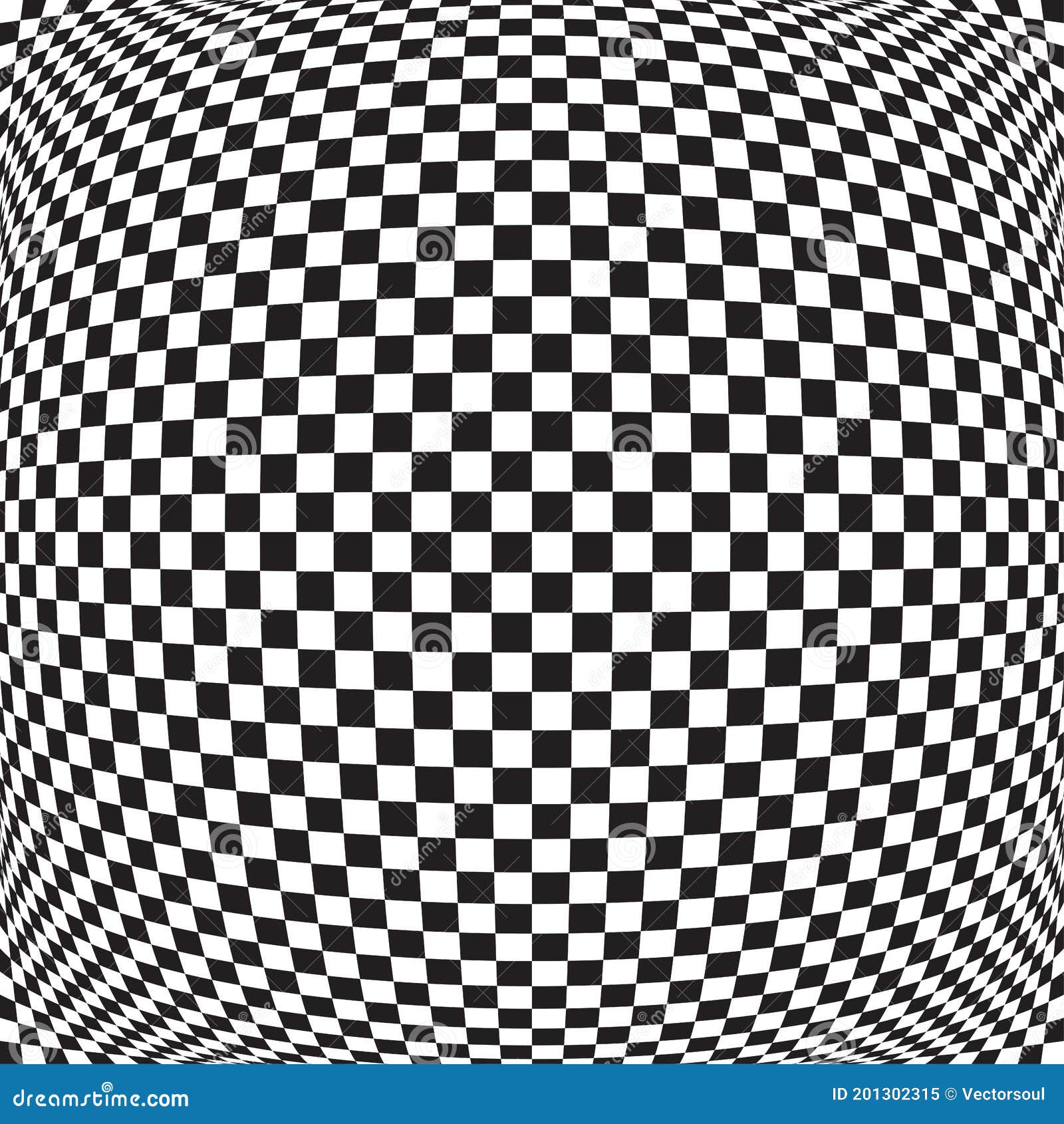 Dilate, Bulge, Inflate Version Checkered, Chequered, Chessboard Surface ...