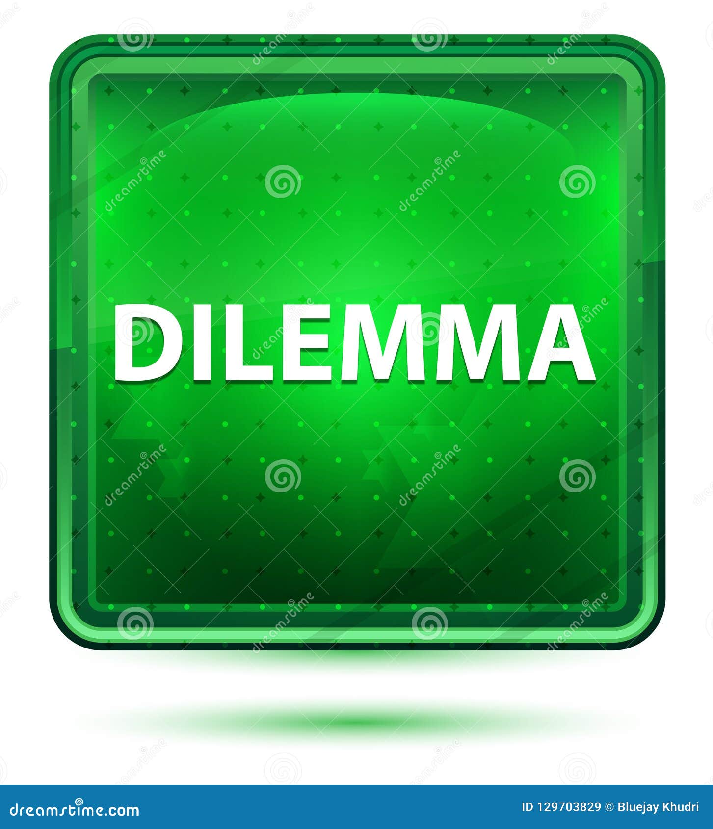Dilemma Neon Light Green Square Button Stock Illustration ...
