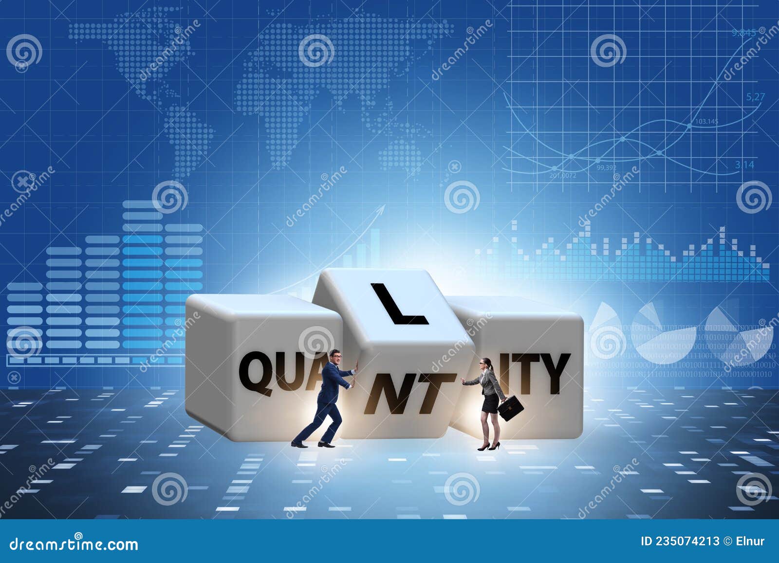 Dilemma of Quantity Versus Quality Stock Image - Image of scale, customer: 235074213