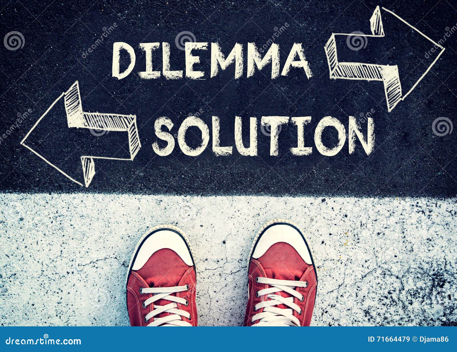 Dilemma and solution stock image. Image of risk, problems - 71664479