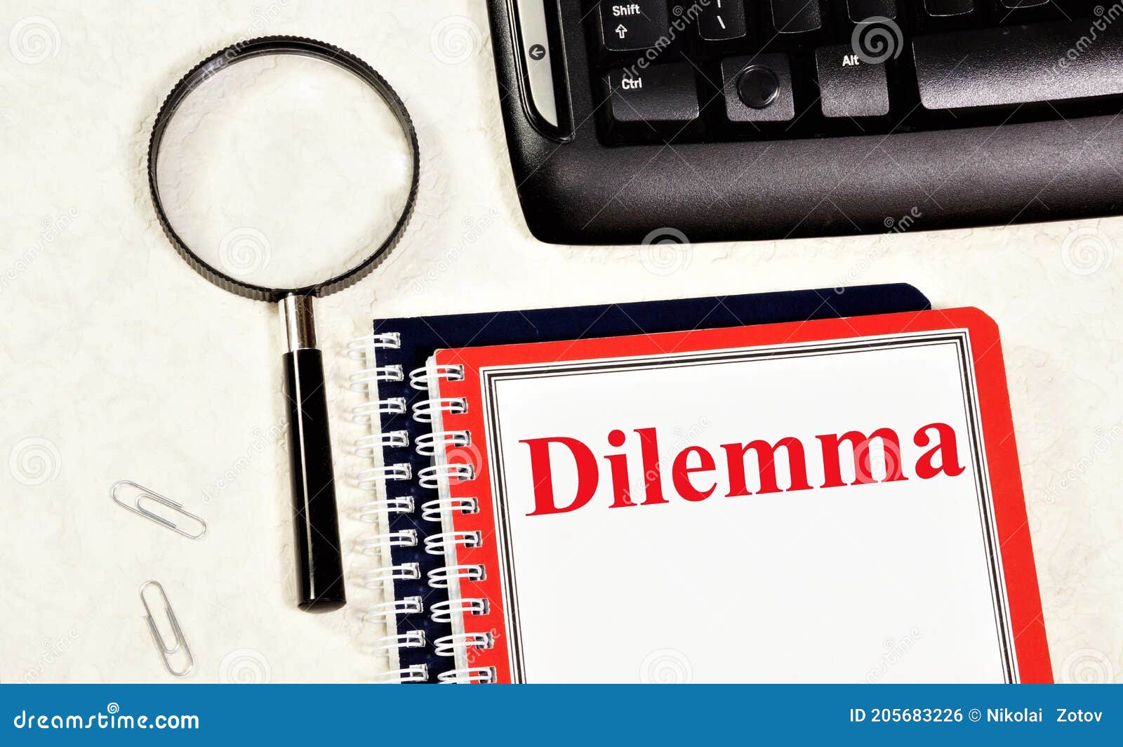 Dilemma. Text Caption in the Research Notebook Stock Photo - Image of ...