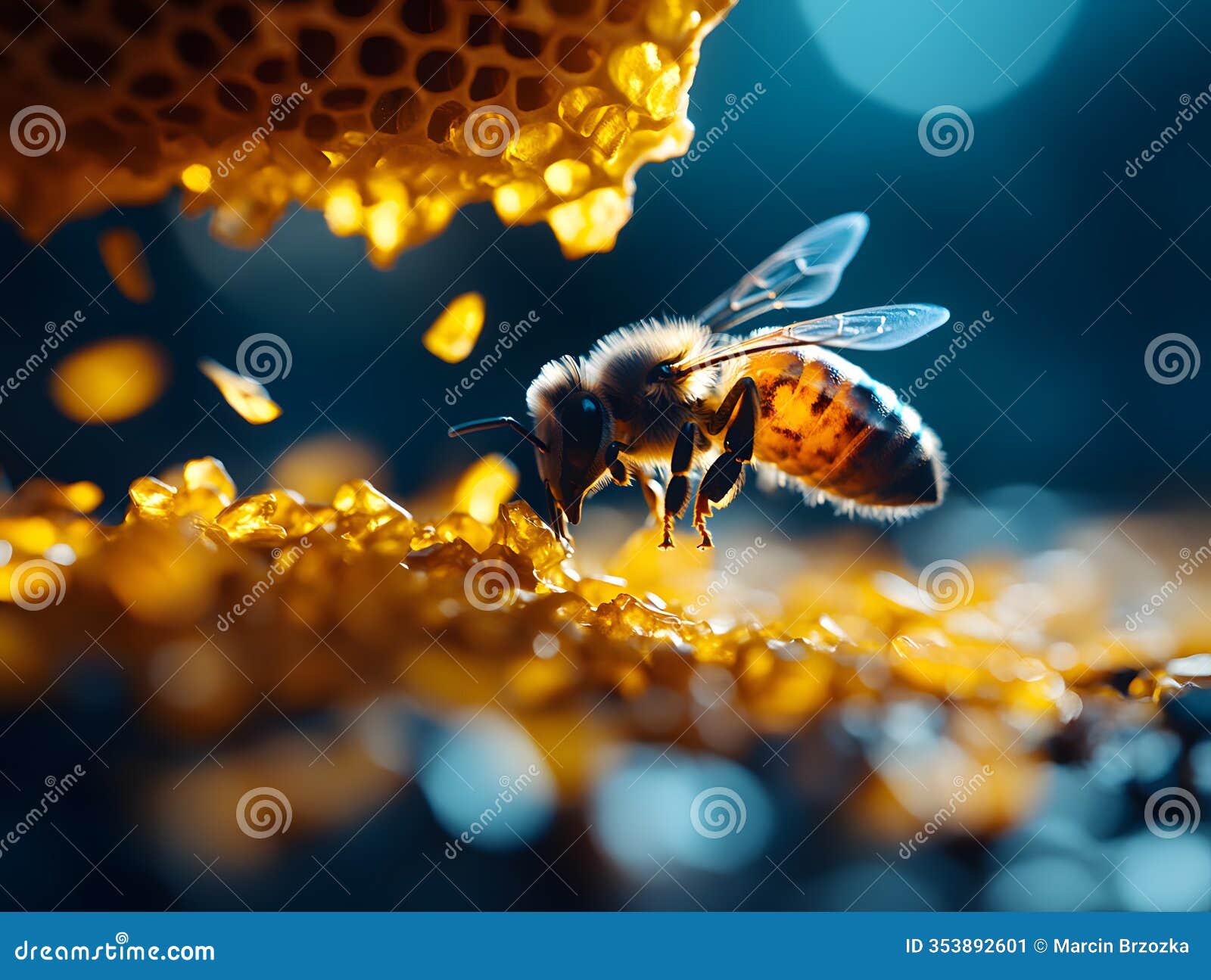 "Industrious Bee Working in a Golden Honeycomb Hive: a Glimpse into ...