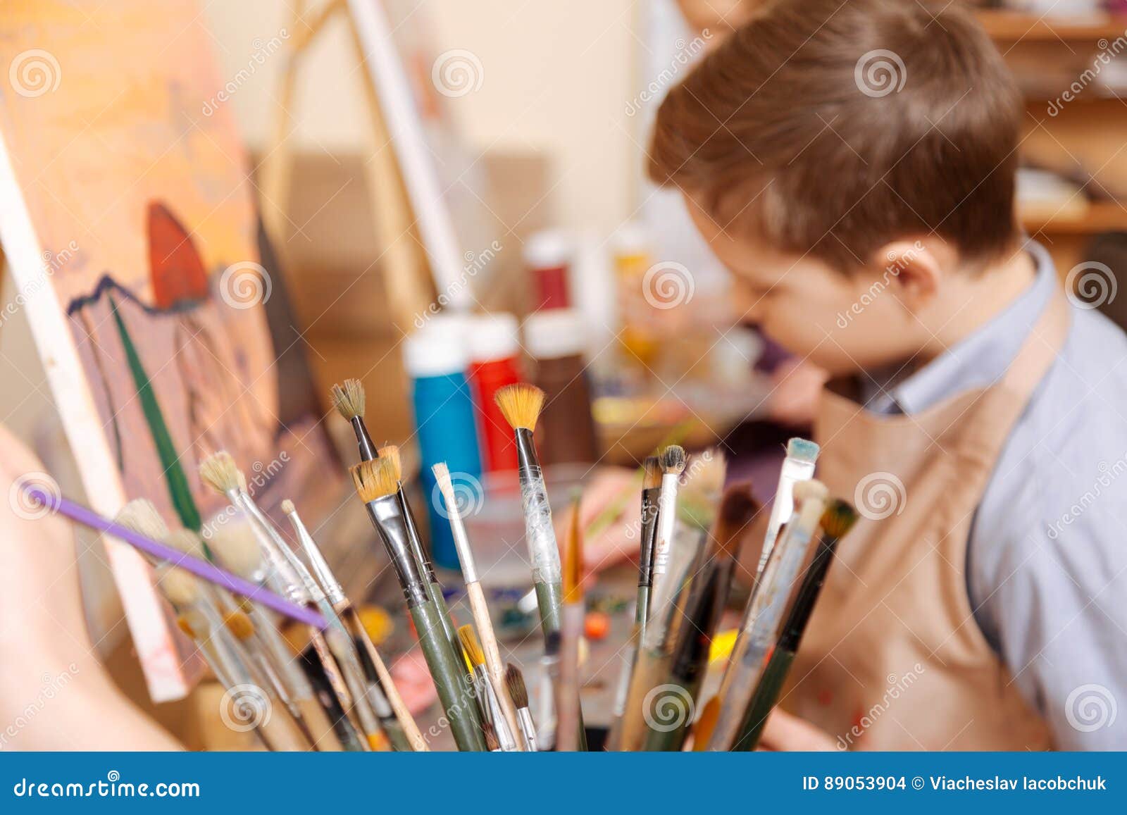Diligent Boy Having Art Class School Stock Photos - Free & Royalty-Free ...