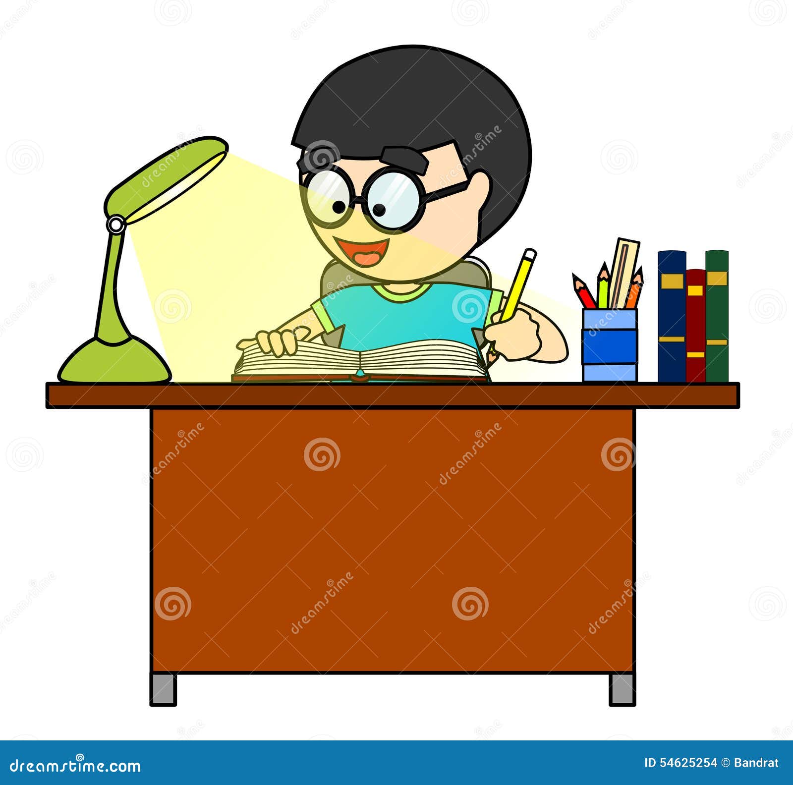 Diligent Boy stock illustration. Illustration of learn - 54625254