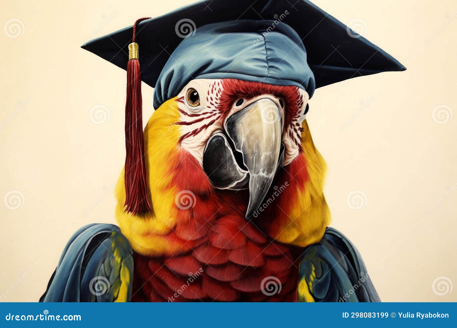Diligent Graduate Parrot School. Generate Ai Stock Image - Image of ...
