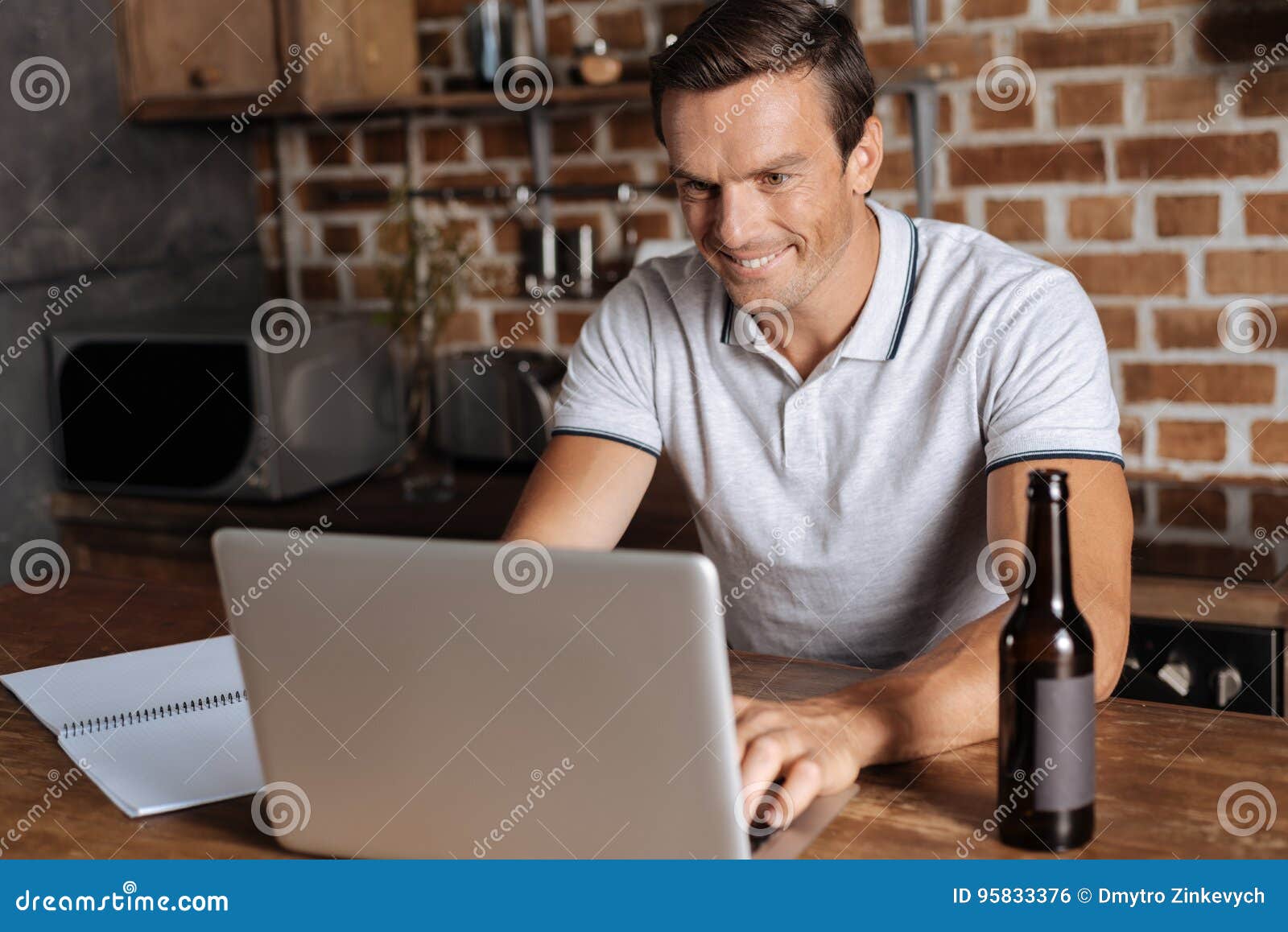 Diligent Industrious Man Communicating with Employer Stock Photo ...