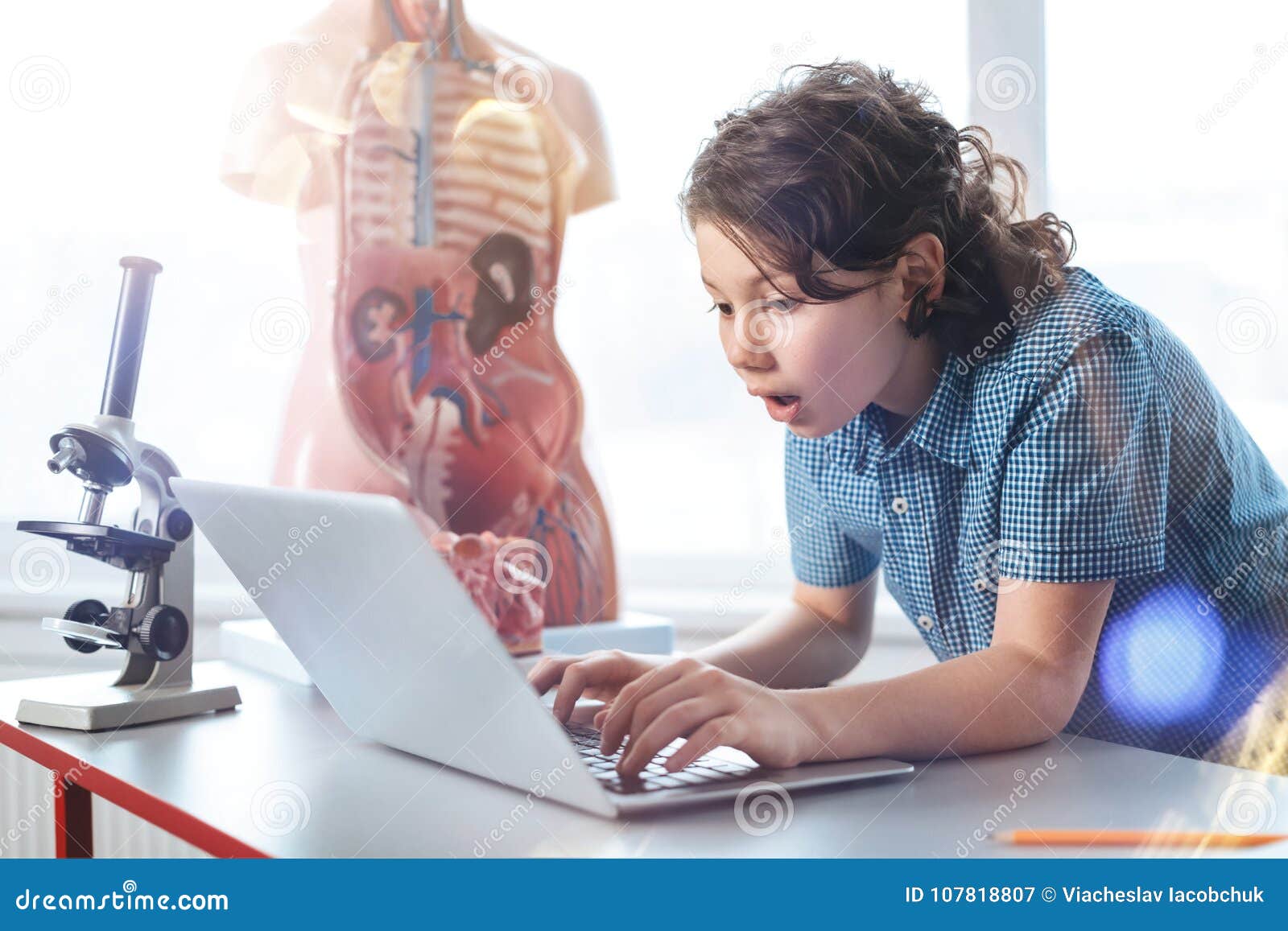 Diligent Productive Boy Excited about His Project Stock Image - Image ...