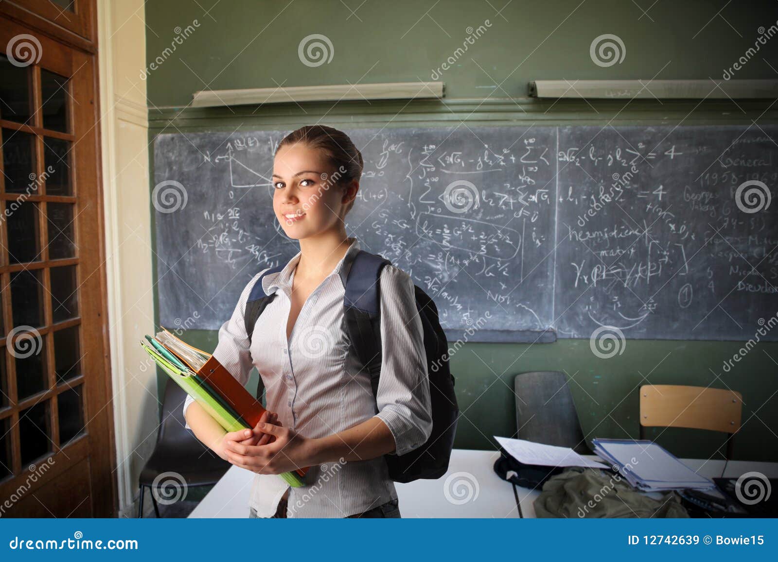 Diligent student stock image. Image of notebook, backpack - 12742639