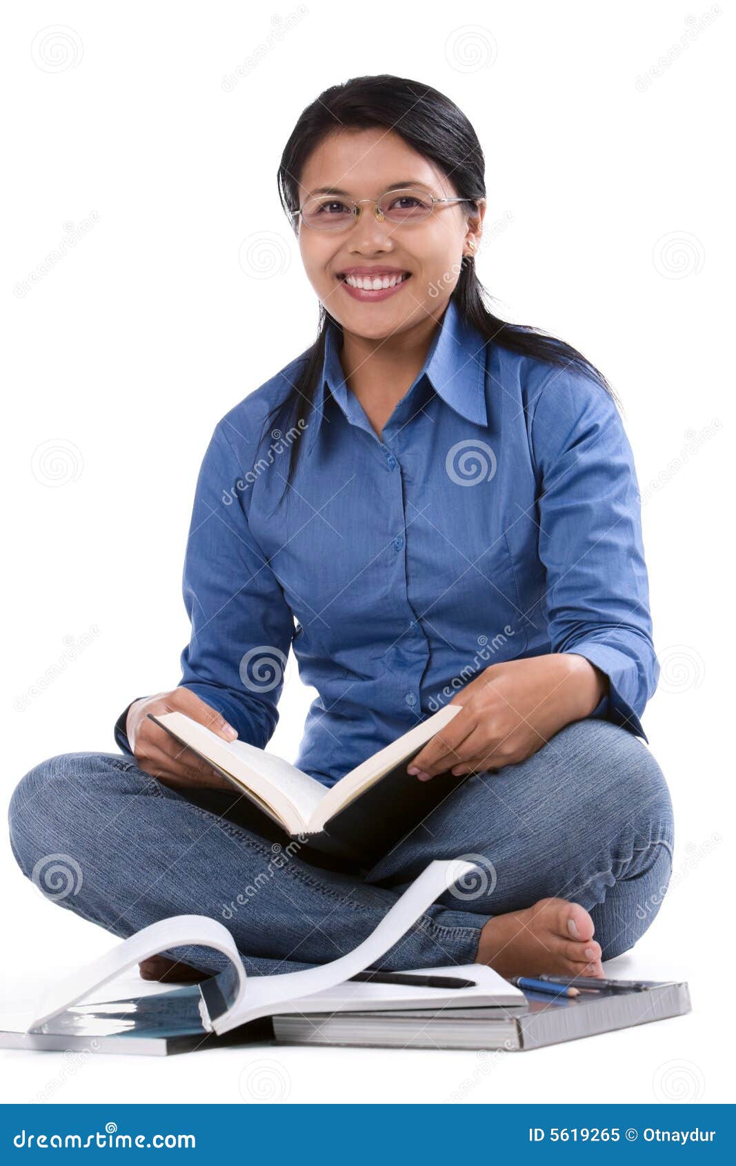 Diligent student on floor stock image. Image of education - 5619265