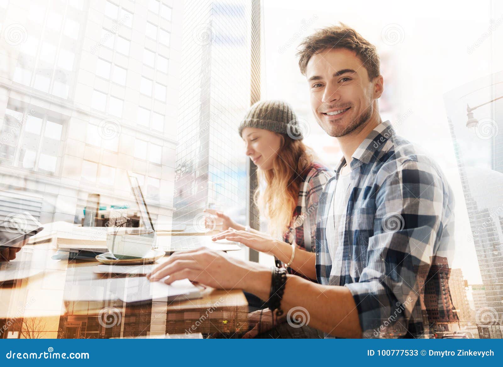Diligent Student Looking at You with Delight Stock Image - Image of ...
