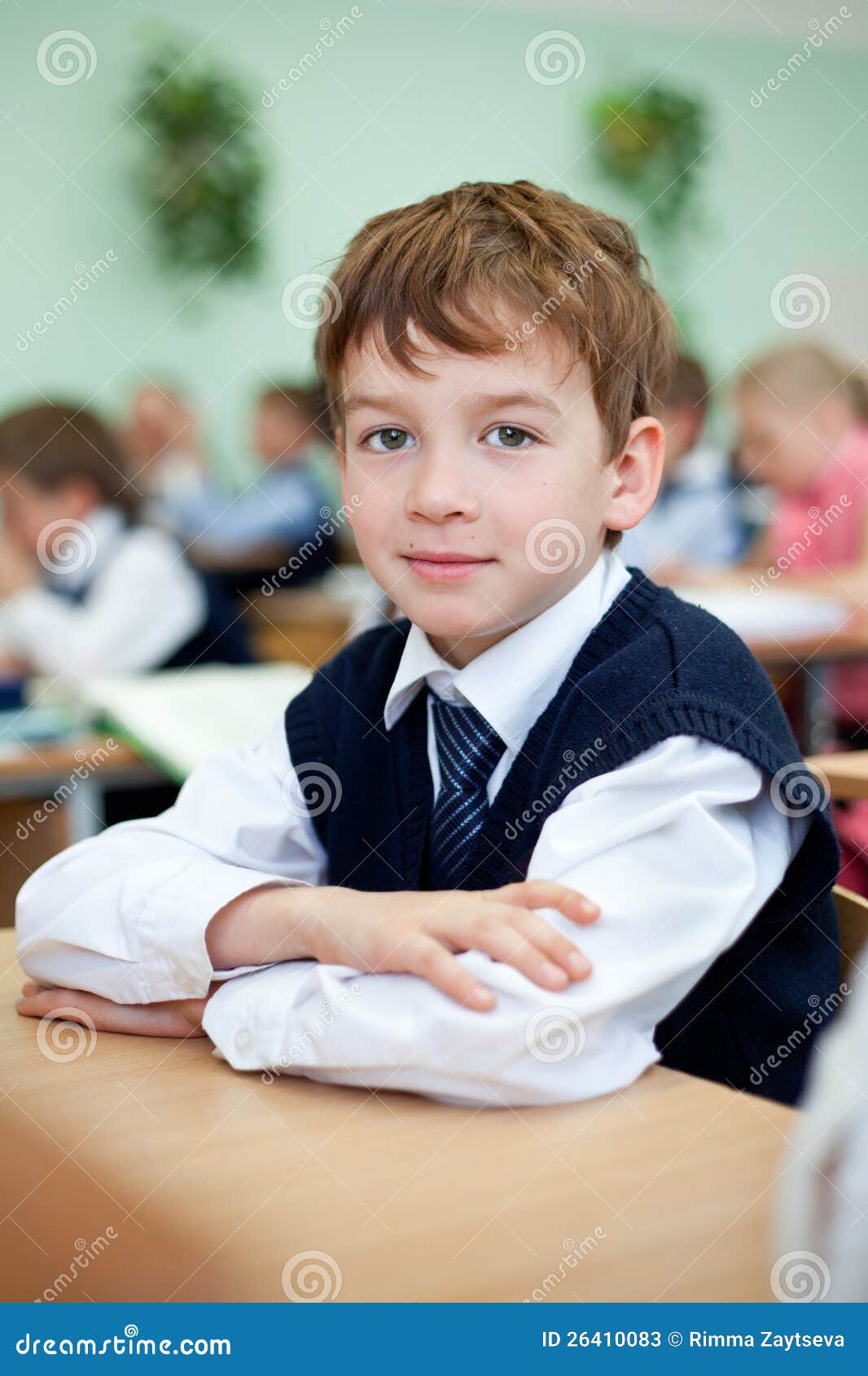 Diligent Student Sitting At Desk, Classroom Royalty-Free Stock Image ...