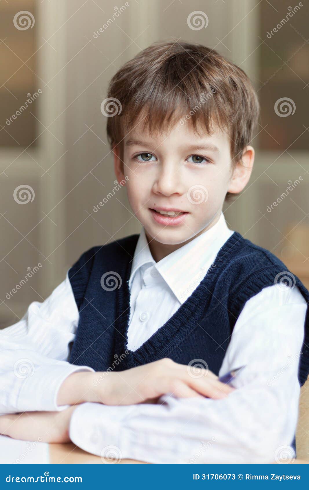 Diligent Student Sitting at Desk, Classroom Stock Image - Image of ...