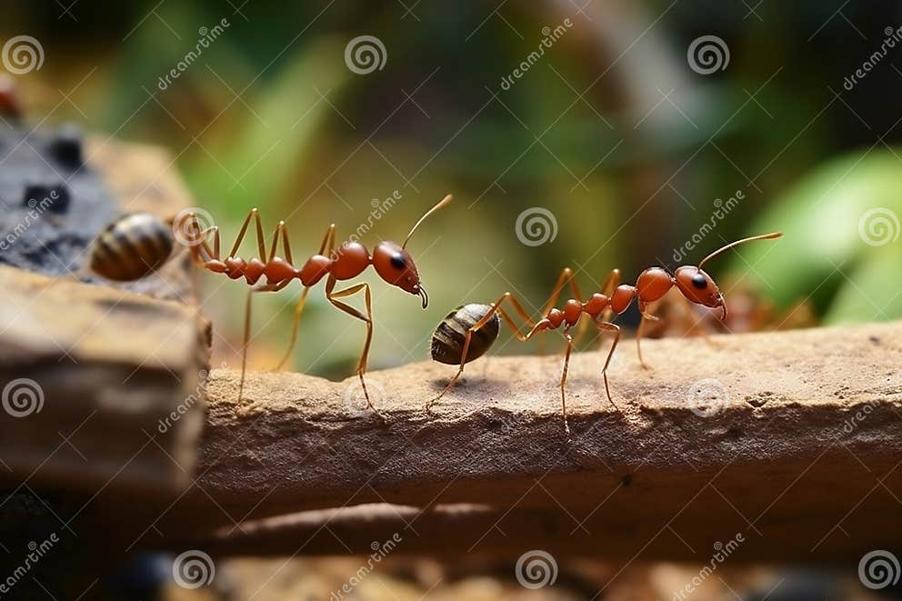 A Diligent Team of Ants Working Together To Construct a Bridge ...