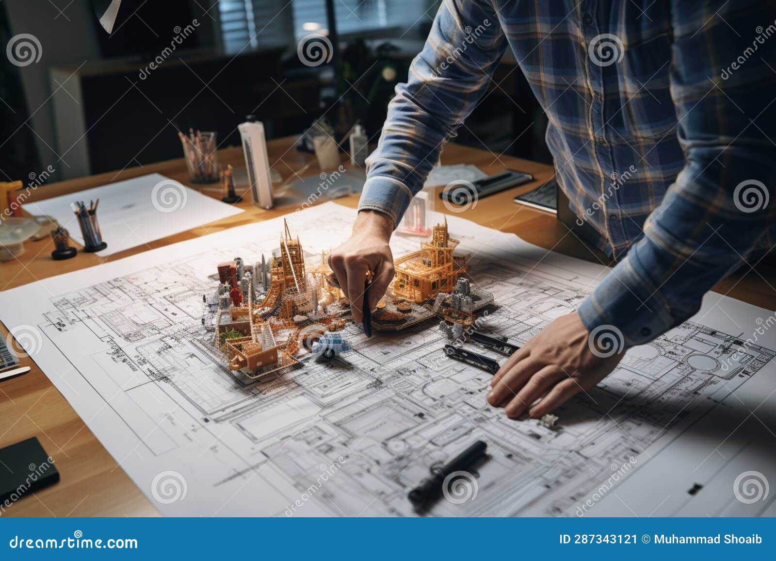 Diligently Working on Blueprint, Converting Creative Ideas into ...