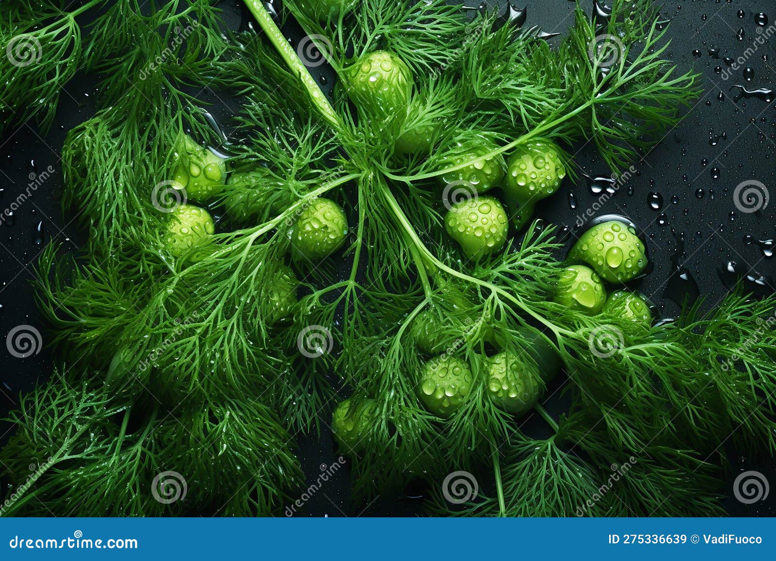 Dill, Green Grass Covered with Water Droplets. Dill Background Stock ...