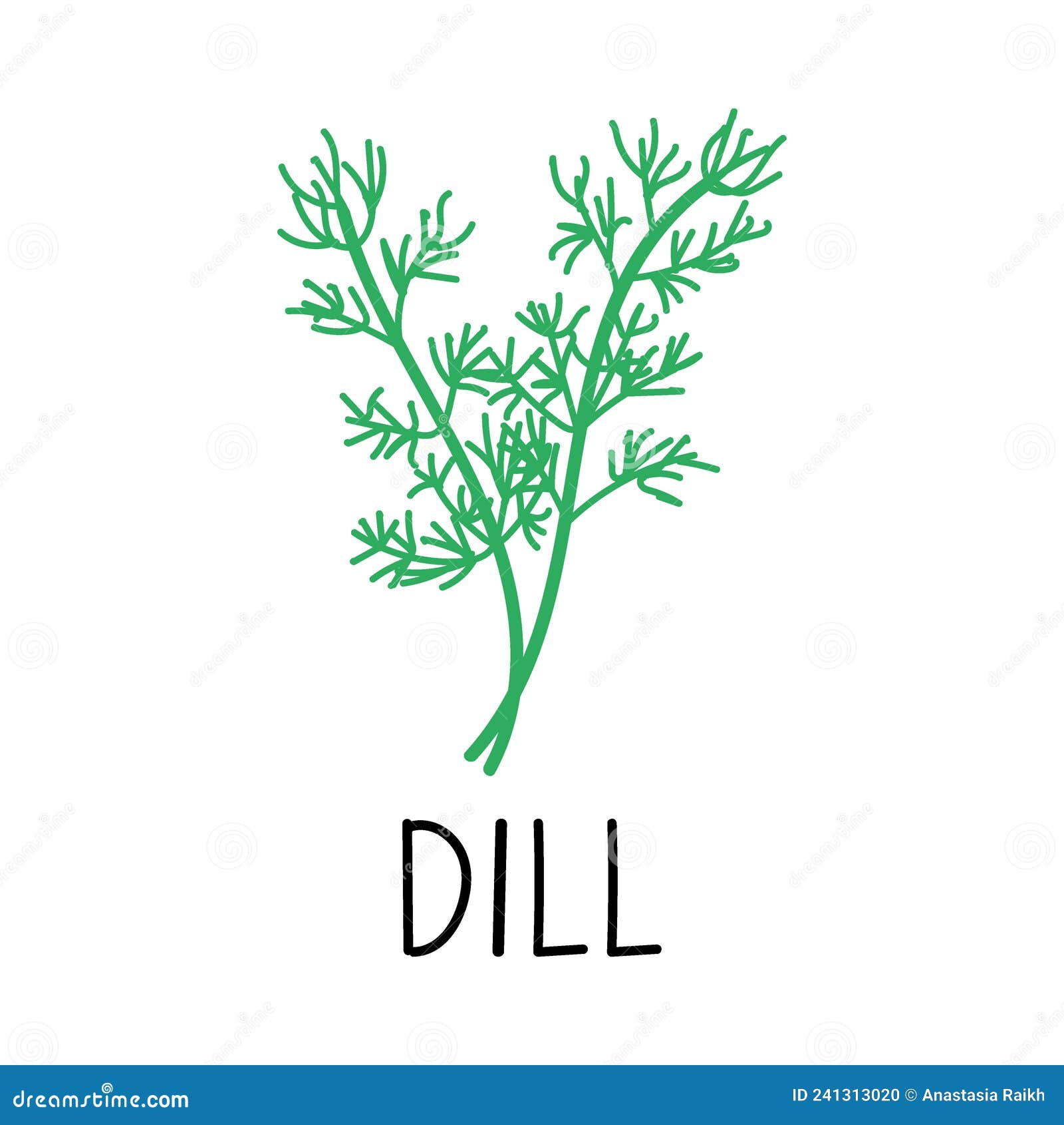 Dill, Hand Drawn Element in Doodle Style. Logo and Emblem Packaging ...