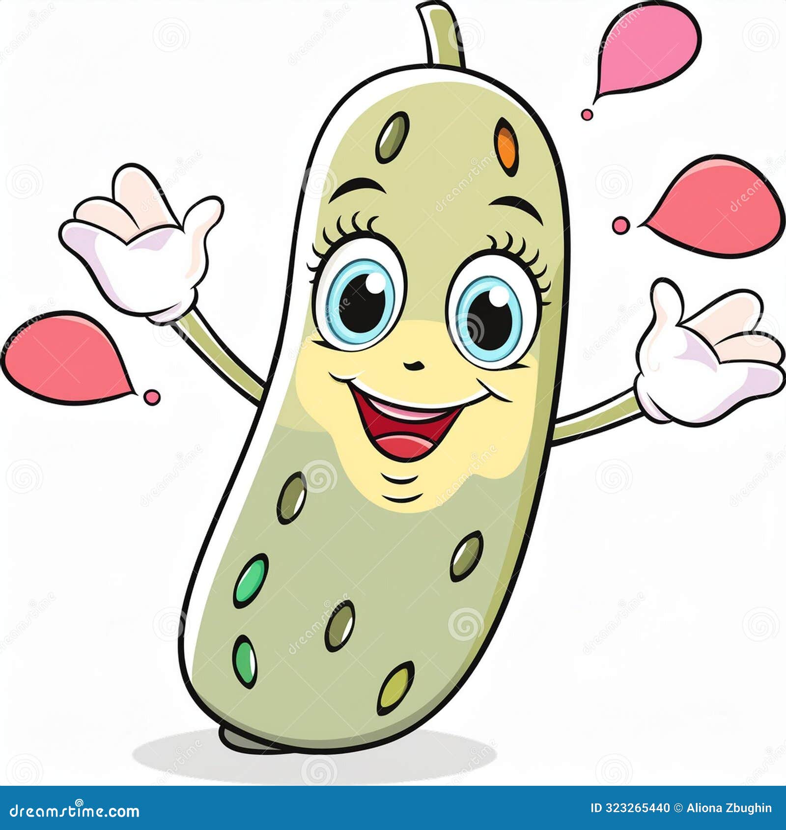 A Dill Pickle with a Delighted Expression Stock Illustration ...