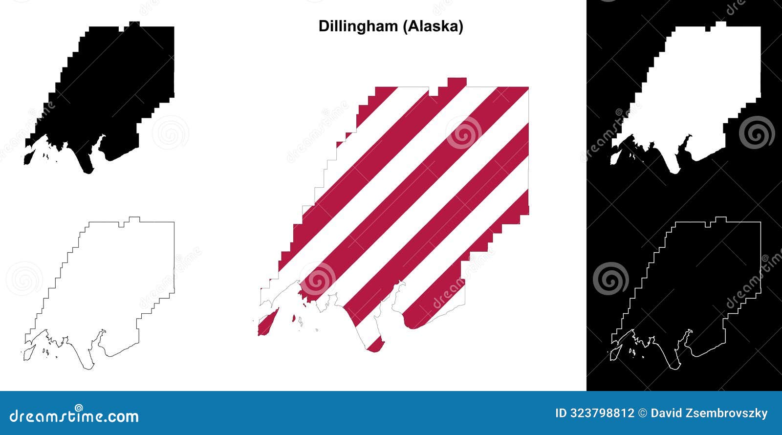 Dillingham outline map stock illustration. Illustration of detailed ...