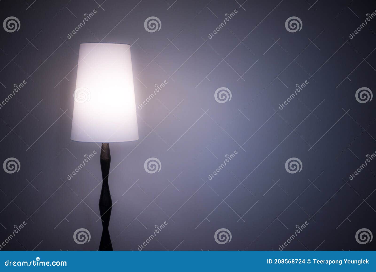 A Dim Lamp in a Dark Room in a Lonely Night Stock Photo - Image of ...