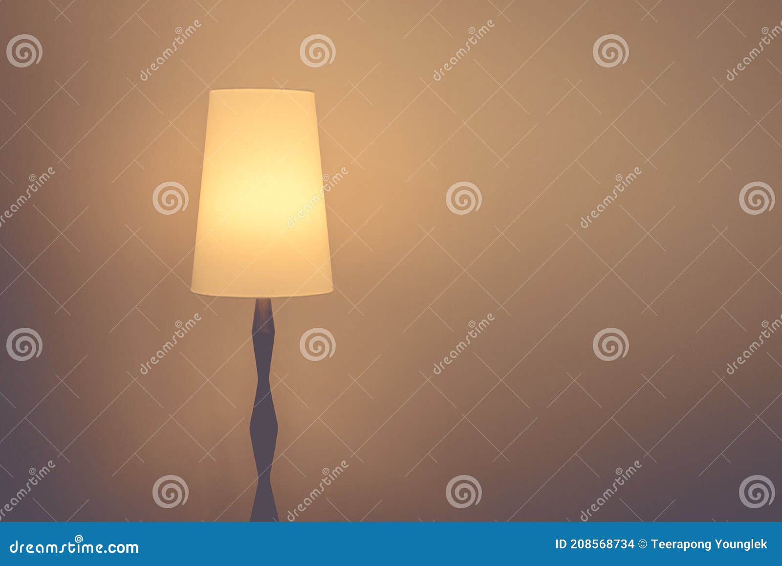 A Dim Lamp in a Dark Room in a Lonely Night Stock Photo - Image of ...