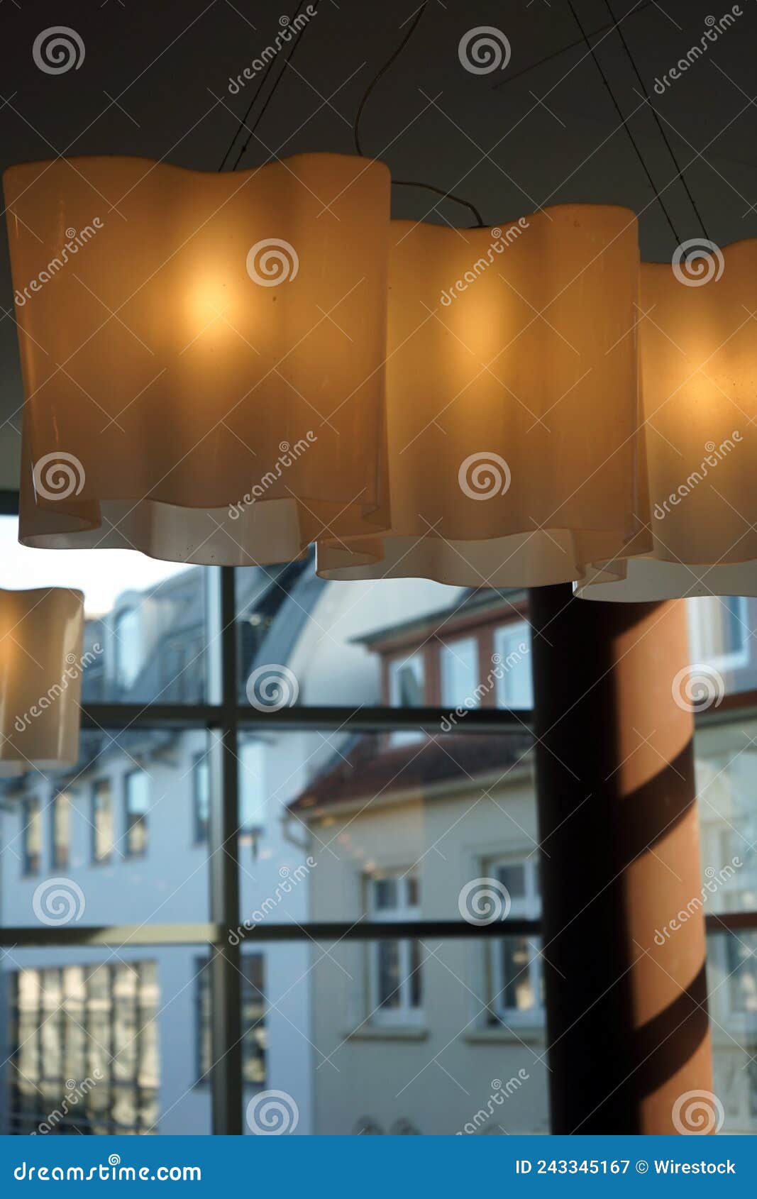 Dim Light in a Cafe Against a Glass Window Stock Image - Image of ...