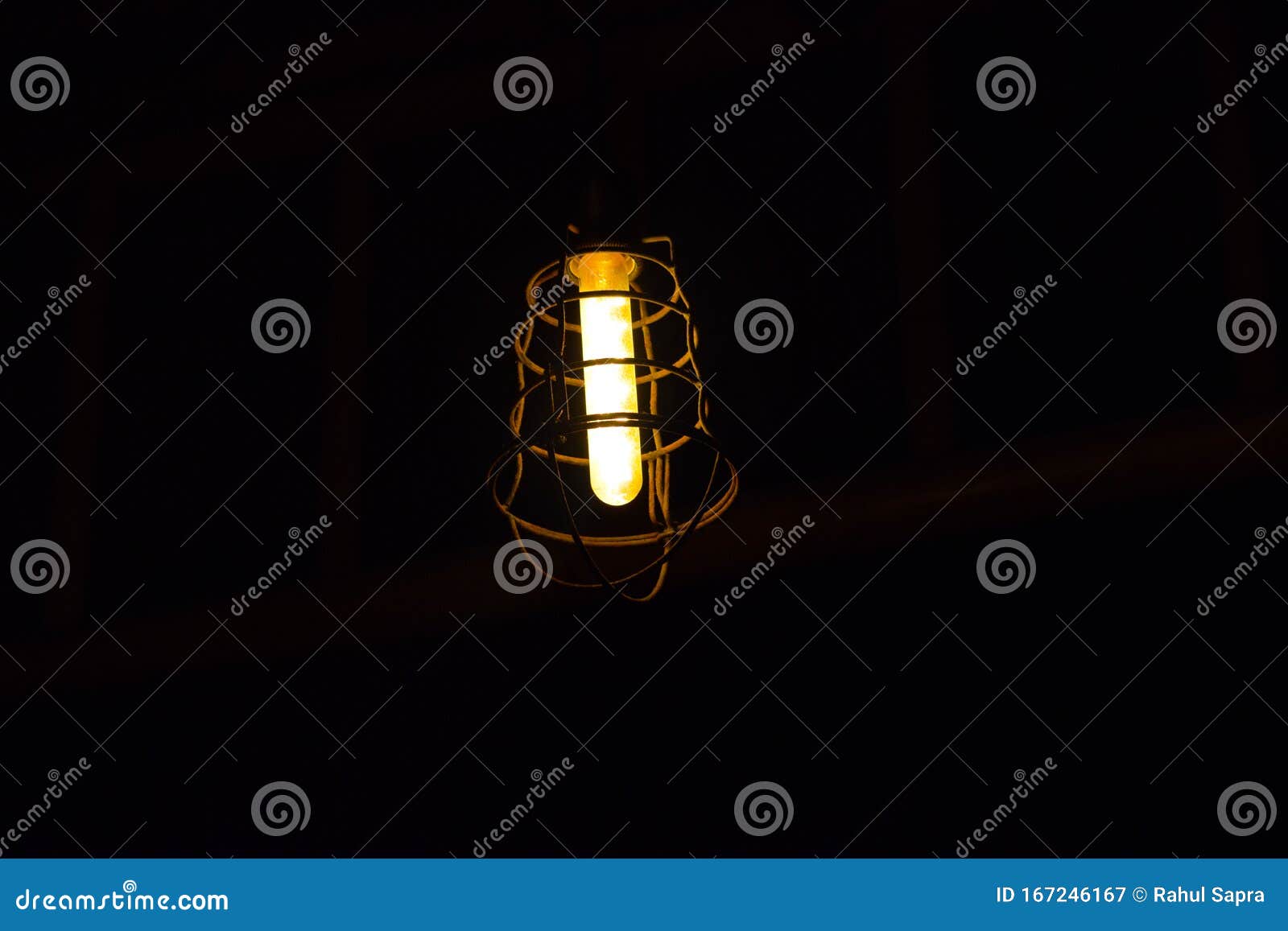 Dim Light Illuminated in the Dark Room, Very Dim Light Inside Very Dark ...