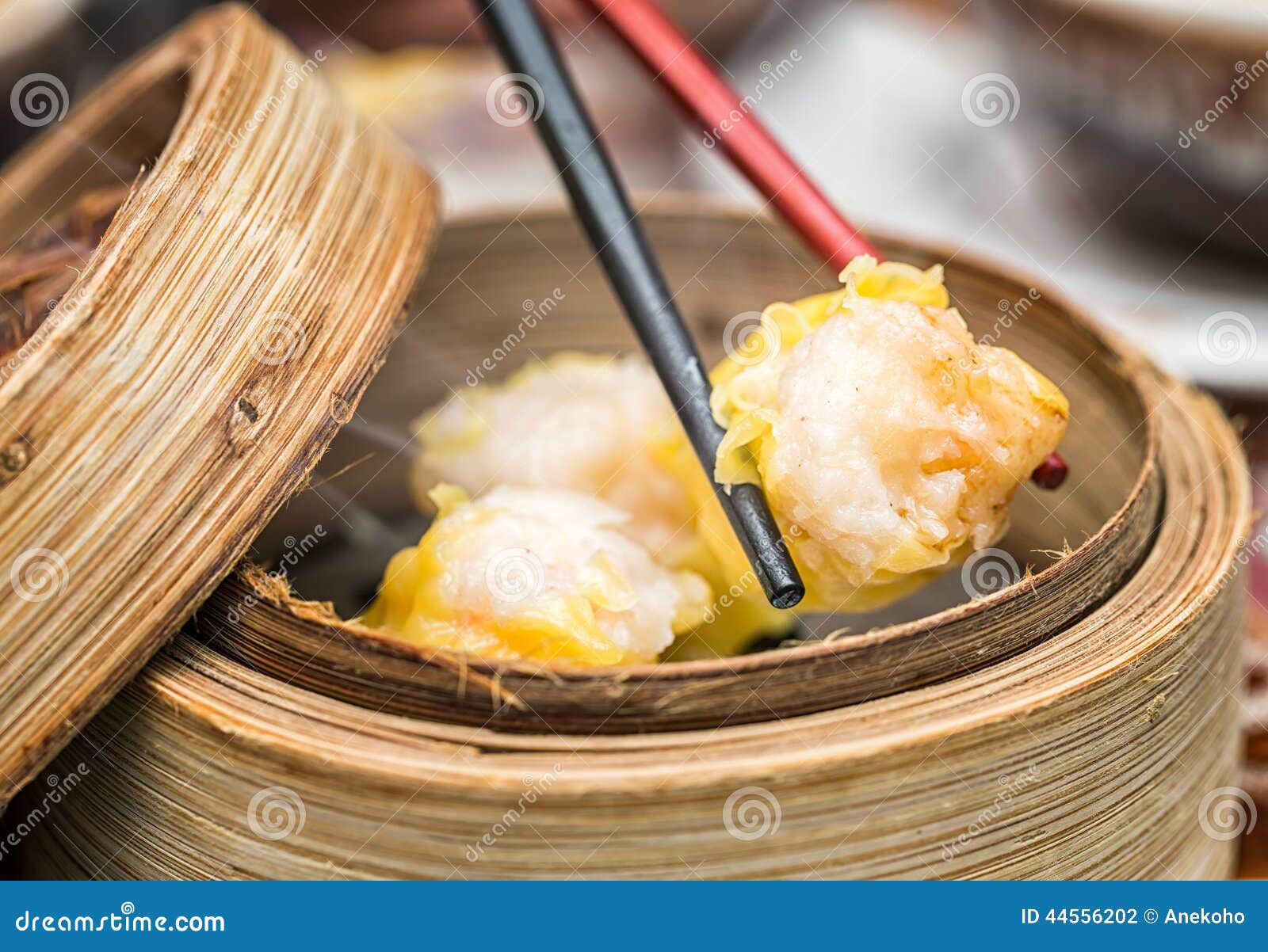 Dim Sum in Bamboo Steamed Bowl Stock Photo - Image of dinner, dish ...