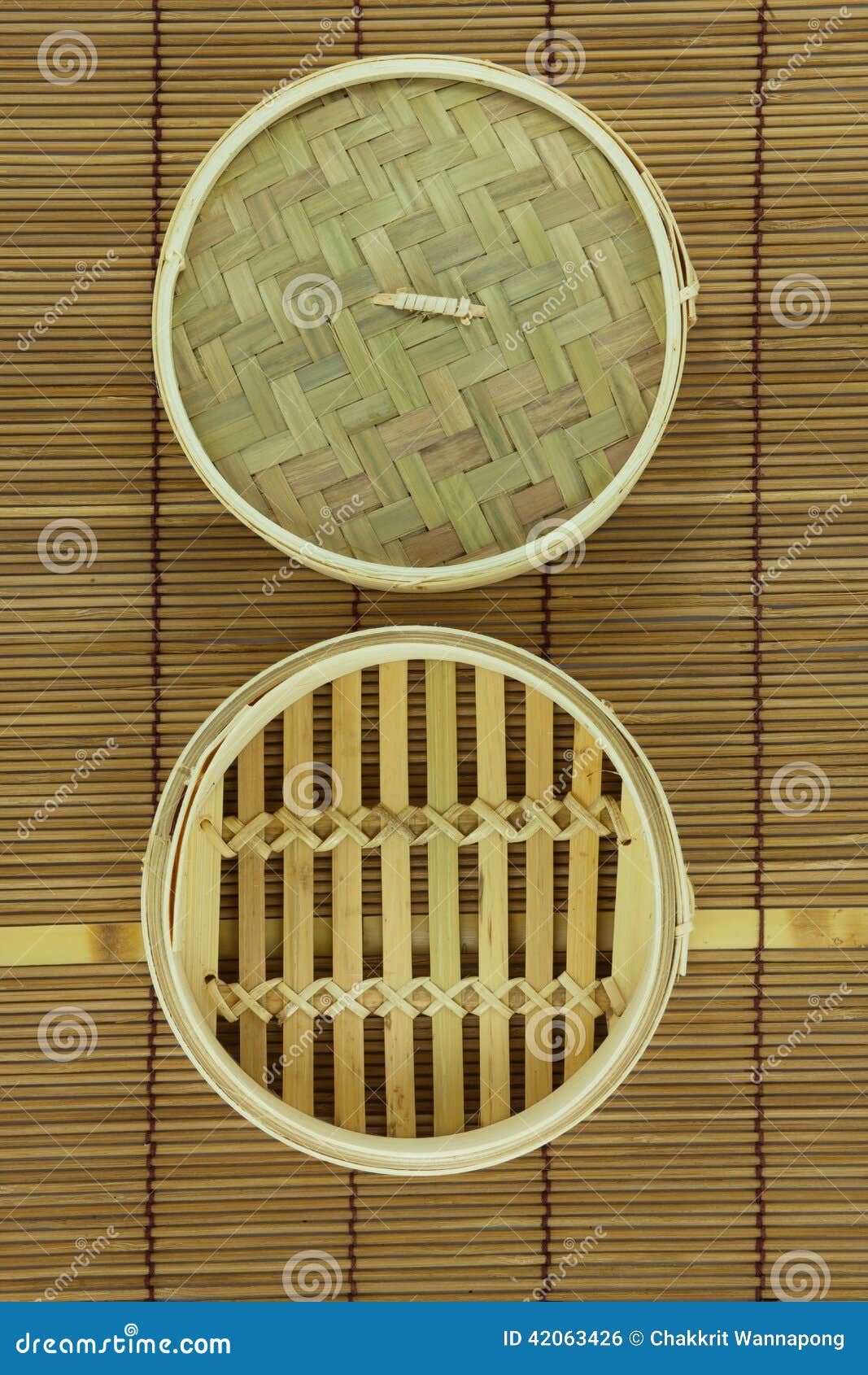 Dim-sum basket on mat stock photo. Image of metal, electric - 42063426