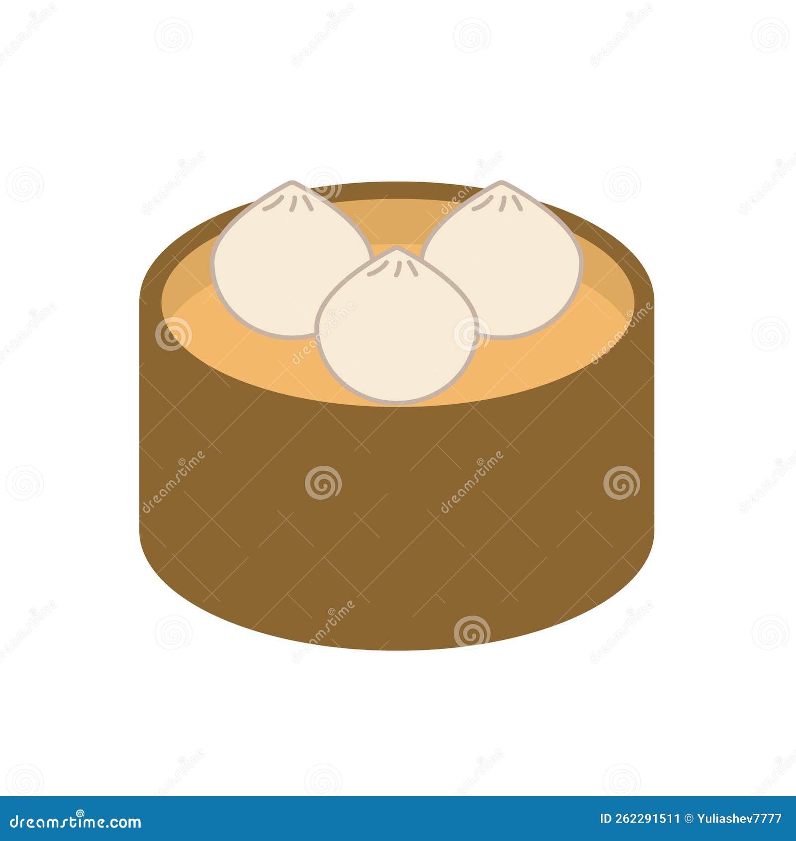 Dim Sum in a Basket, Vector Stock Vector - Illustration of cookery ...